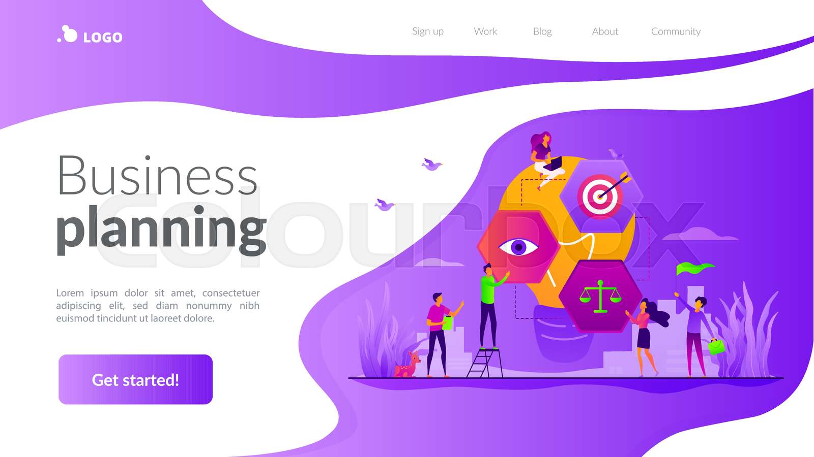 Vision statement landing page template | Stock vector | Colourbox