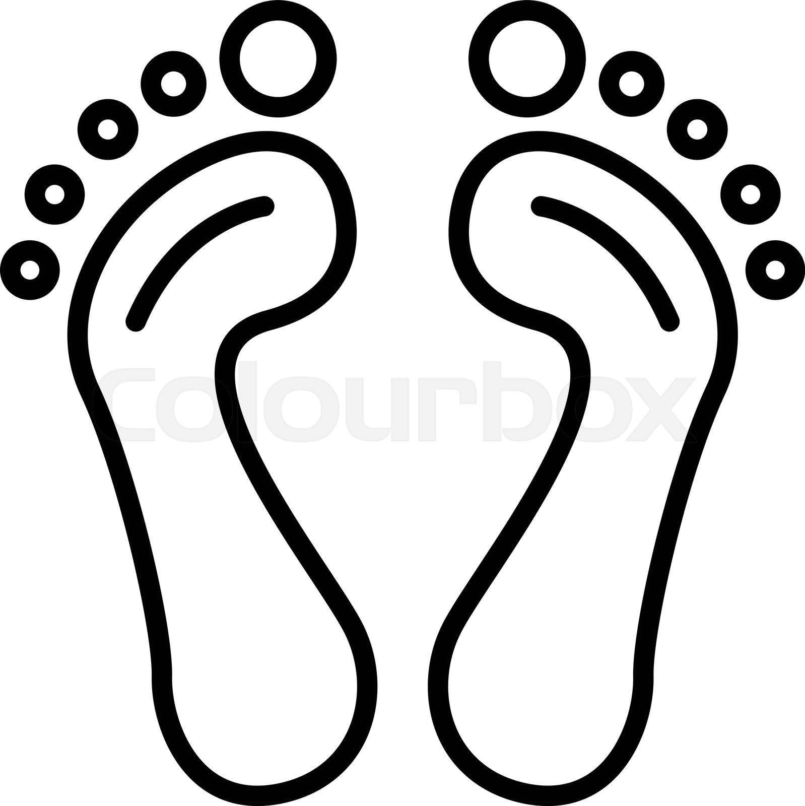 Foot print icon, outline style | Stock vector | Colourbox