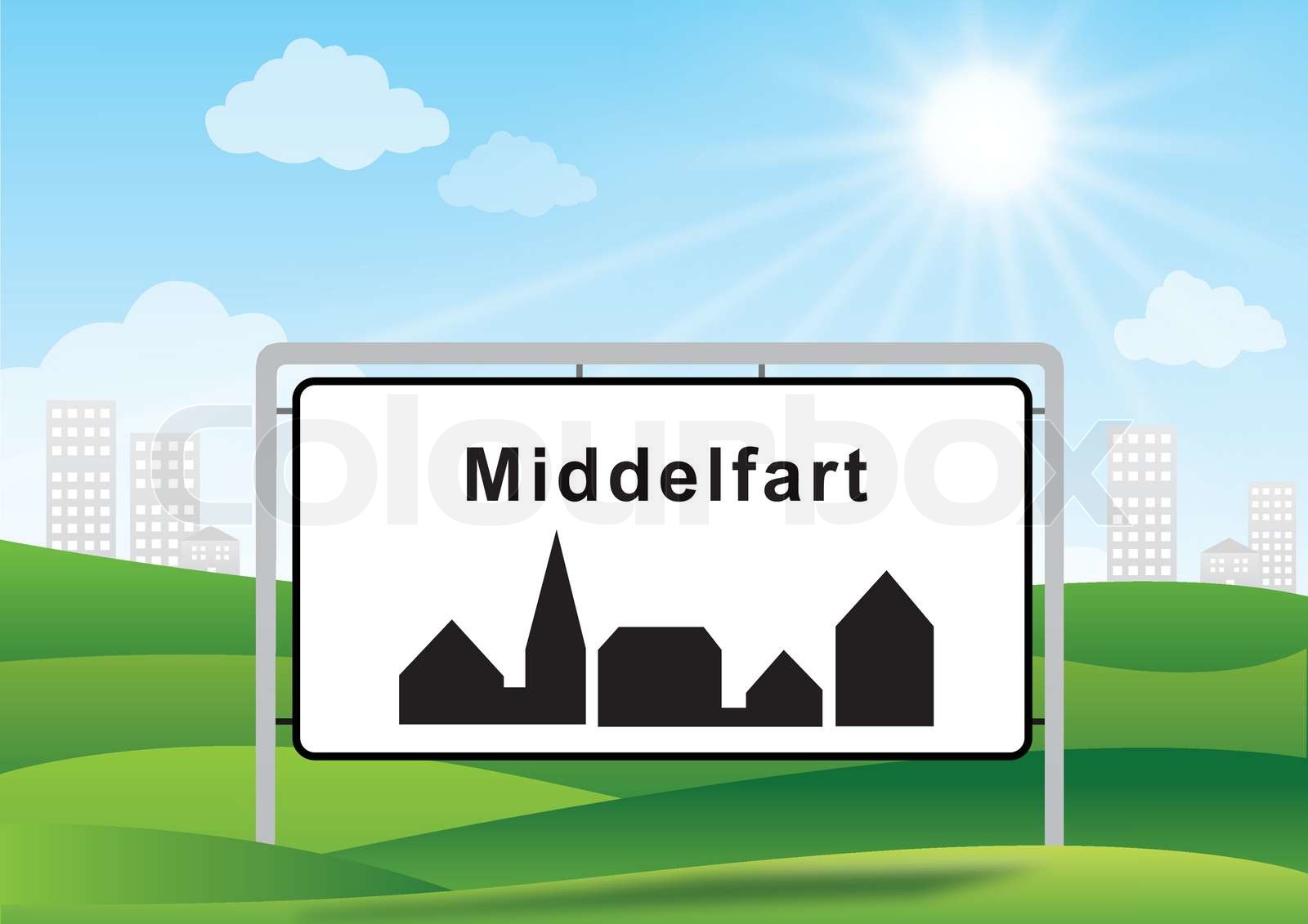 Middelfart byskilt vektor illustration | Stock vektor | Colourbox