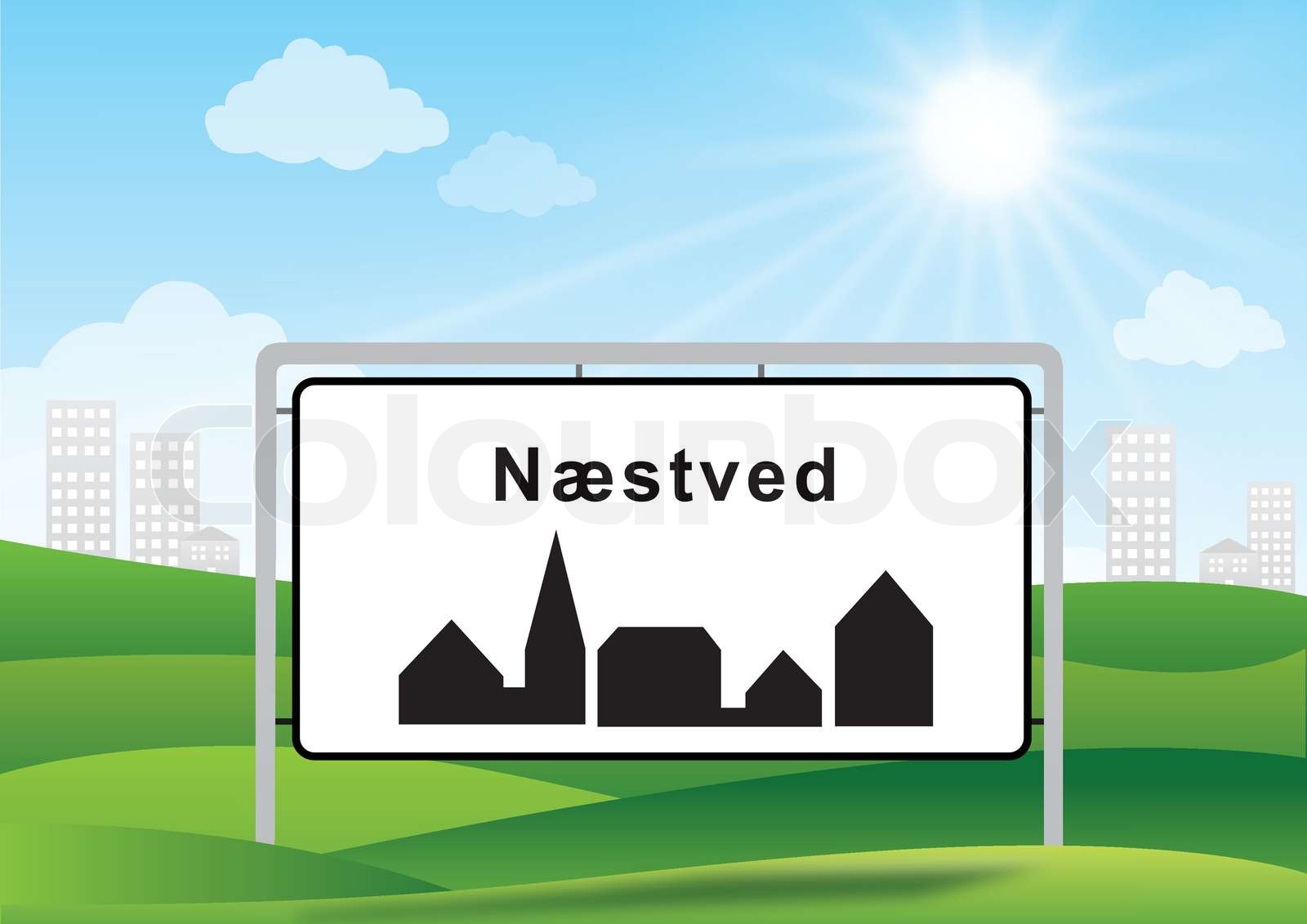 Næstved byskilt vektor illustration | Stock vektor | Colourbox