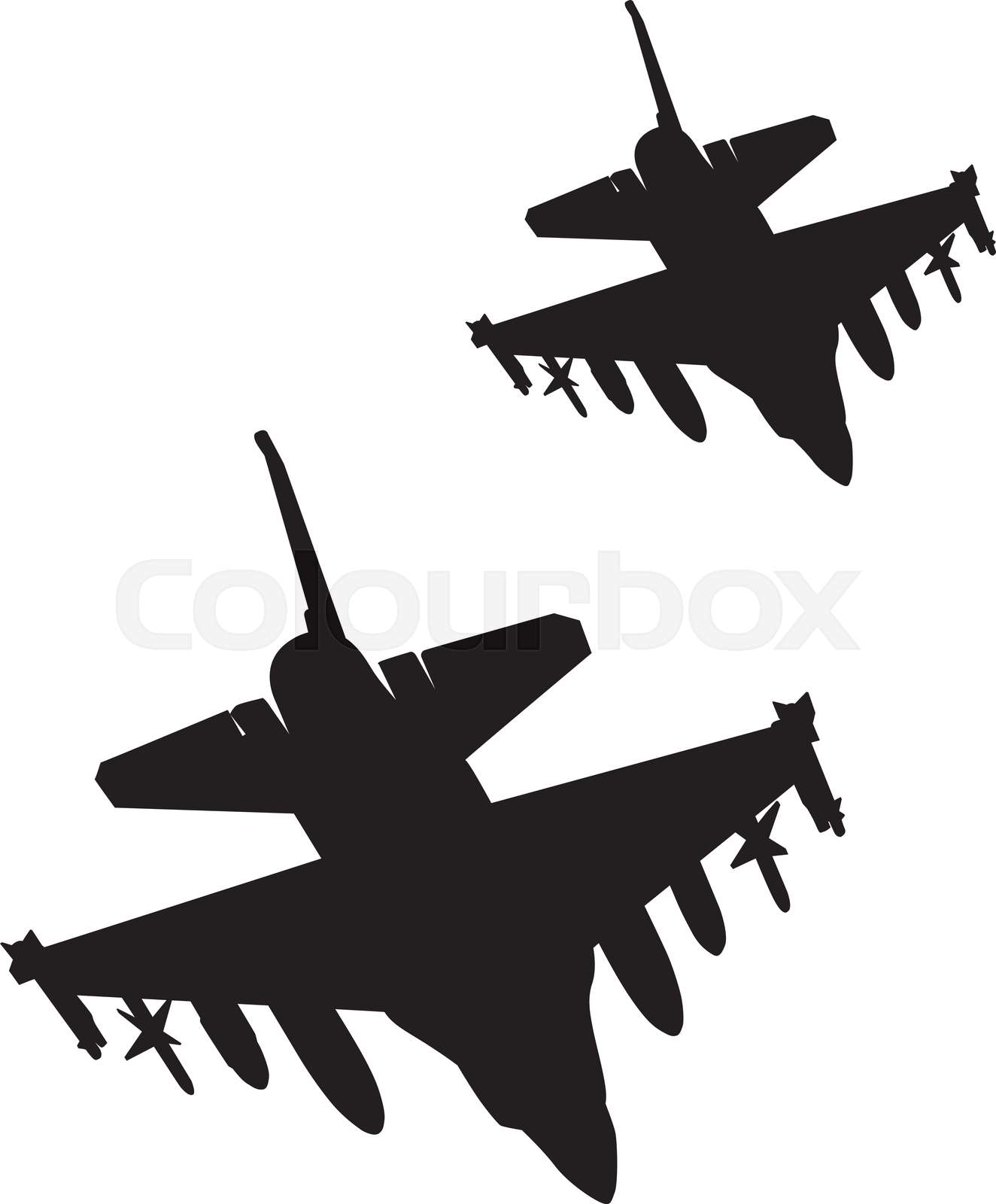 Airstrike. Vector fighters | Stock vector | Colourbox