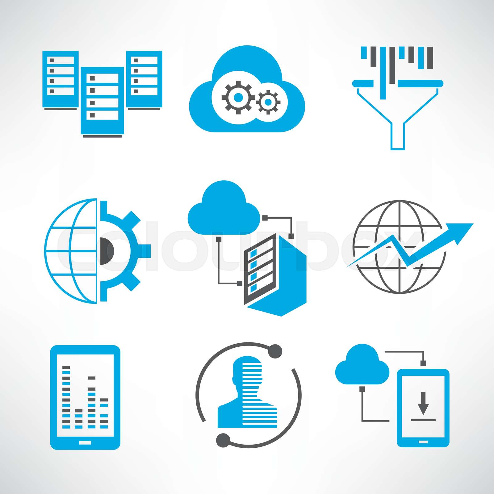 internet and network icons | Stock vector | Colourbox