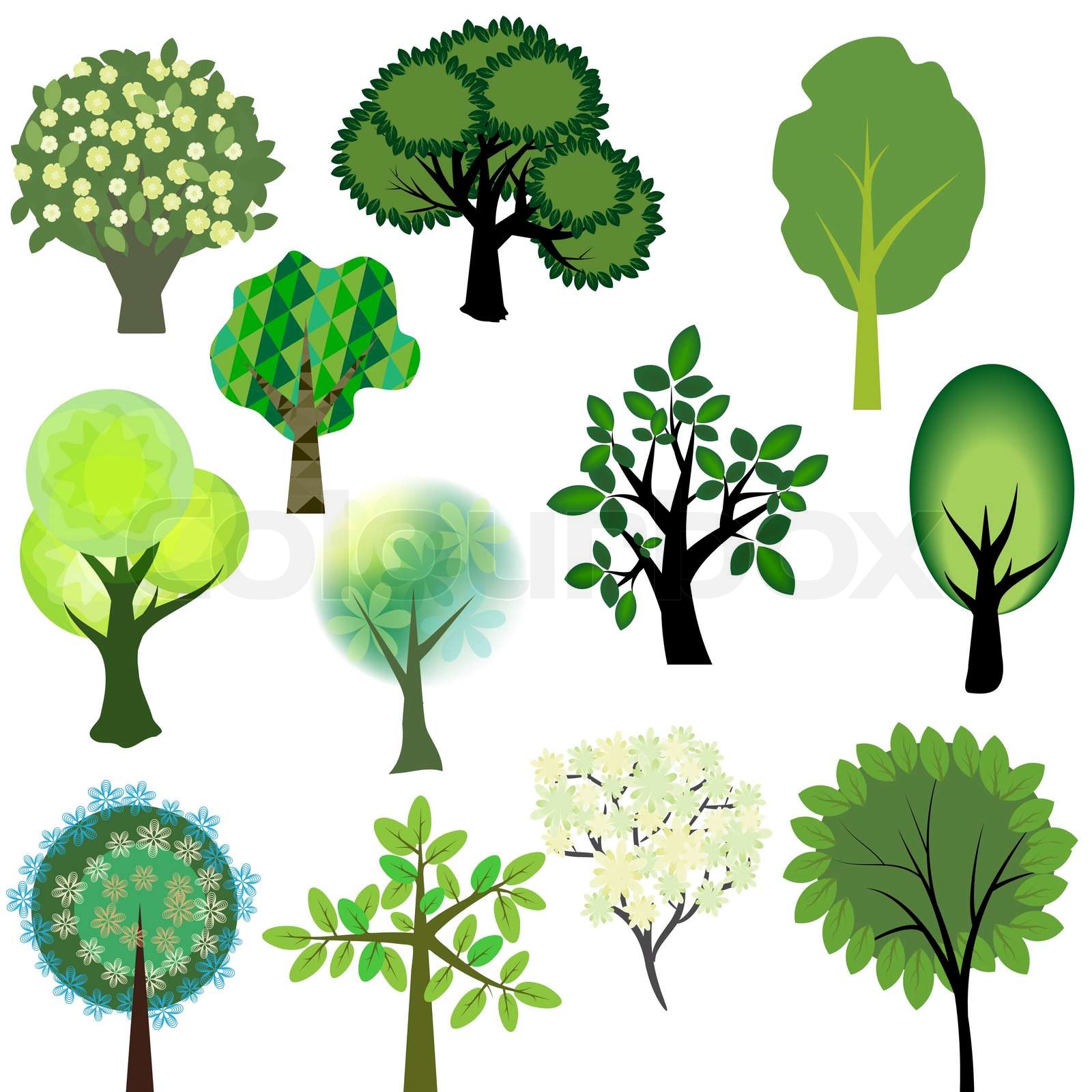 Vector trees collection | Stock vector | Colourbox