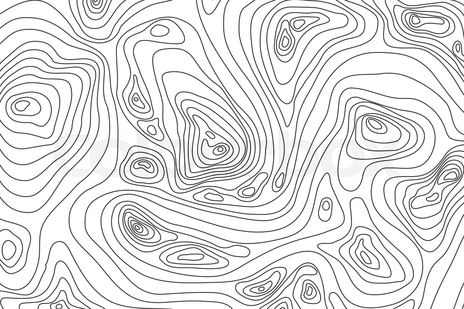 Wavy topography relief. Outline cartography landscape. Map Modern ...