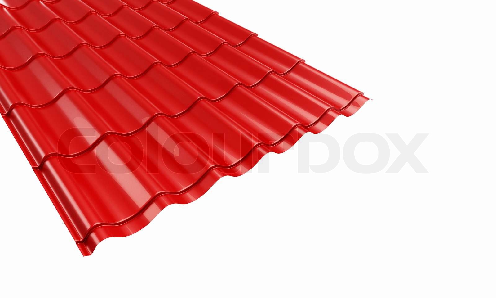 roof red metal tile | Stock image | Colourbox