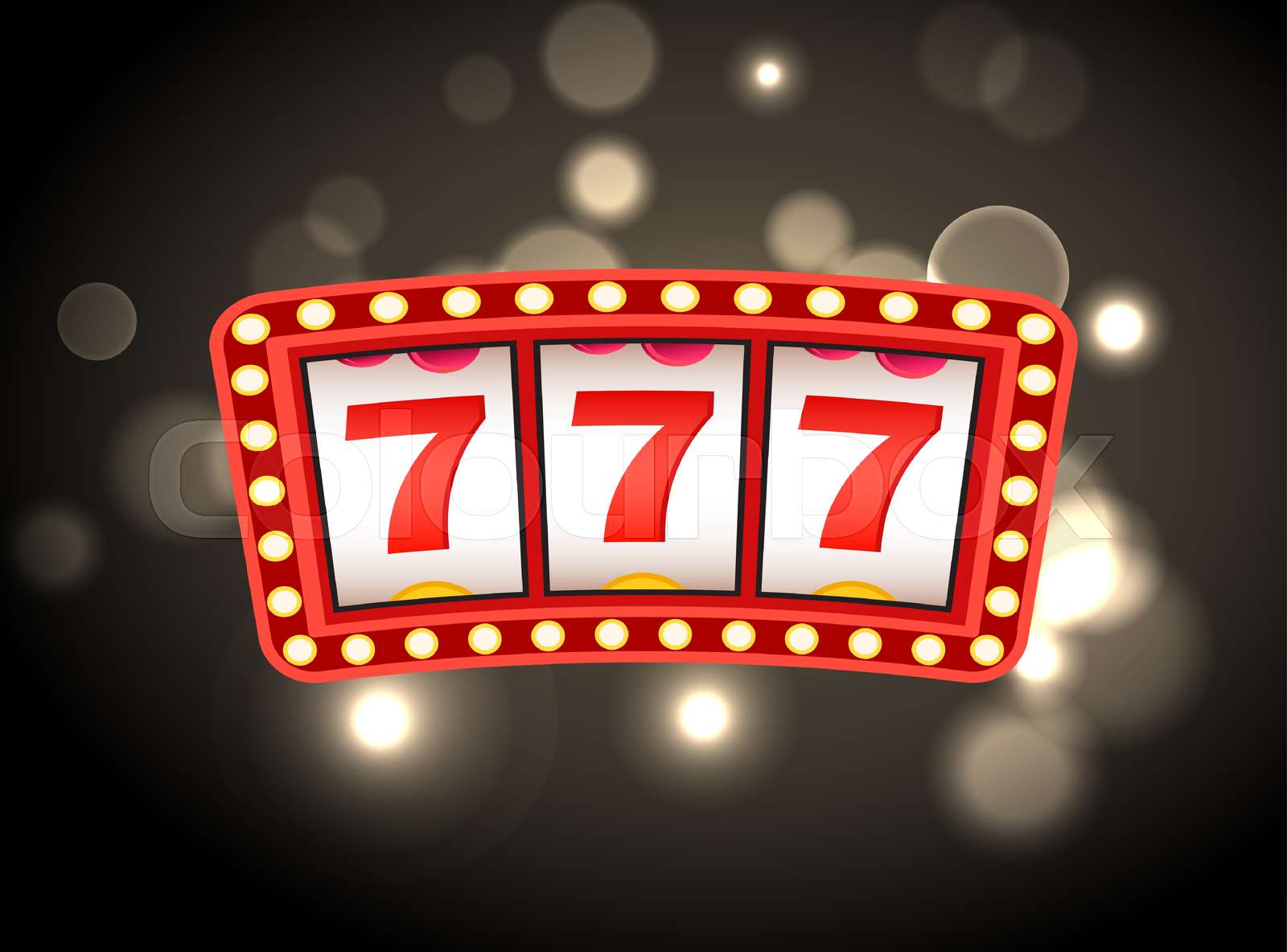 Casino Icon with Sparkling Red Triple Seven | Stock vector | Colourbox