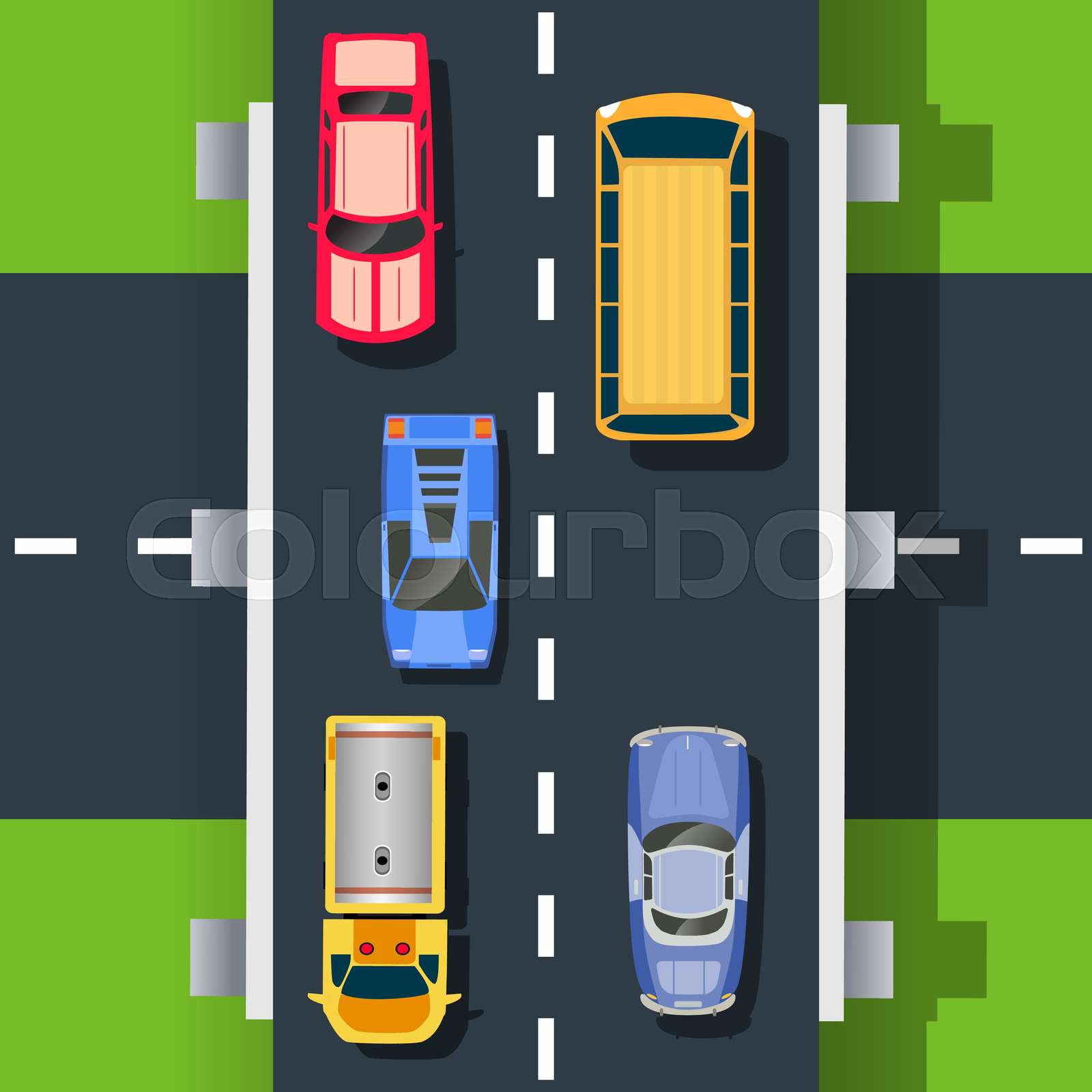 Top view of the road | Stock vector | Colourbox