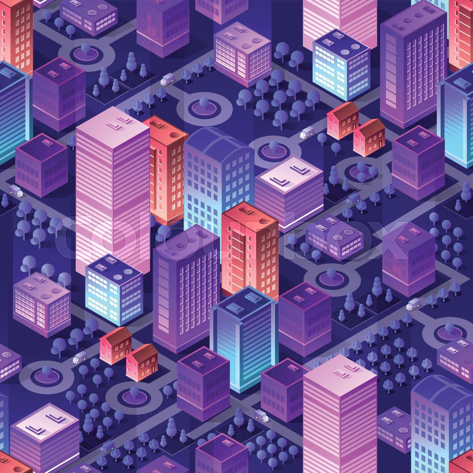 Seamless urban plan | Stock vector | Colourbox