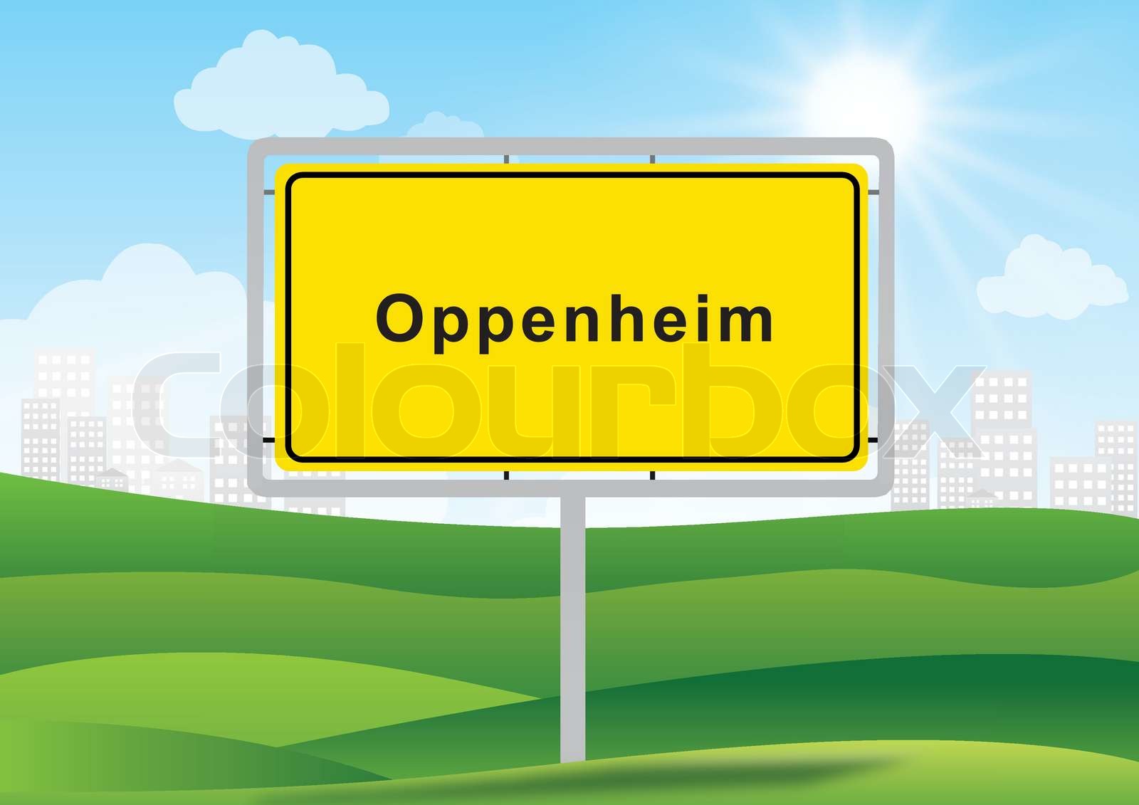 Oppenheim city sign on a field | Stock vector | Colourbox