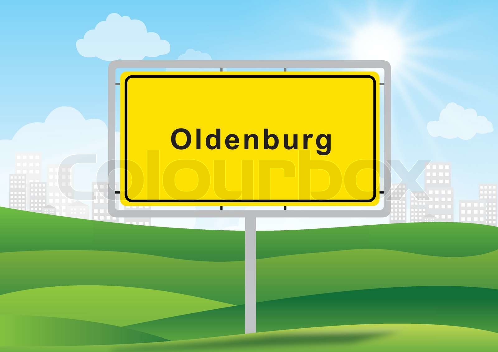 Oldenburg byskilt illustration i vektor | Stock vektor | Colourbox