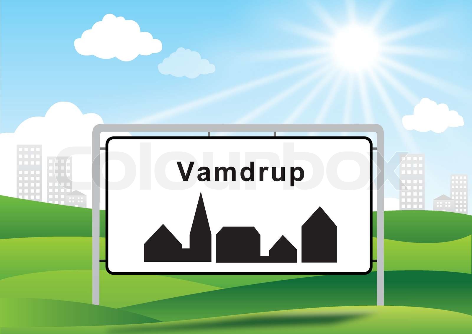Vamdrup byskilt illustration i vektor | Stock vektor | Colourbox