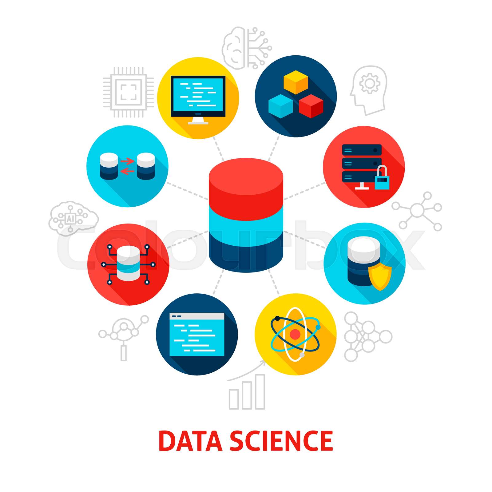 Data Science Concept Icons | Stock vector | Colourbox