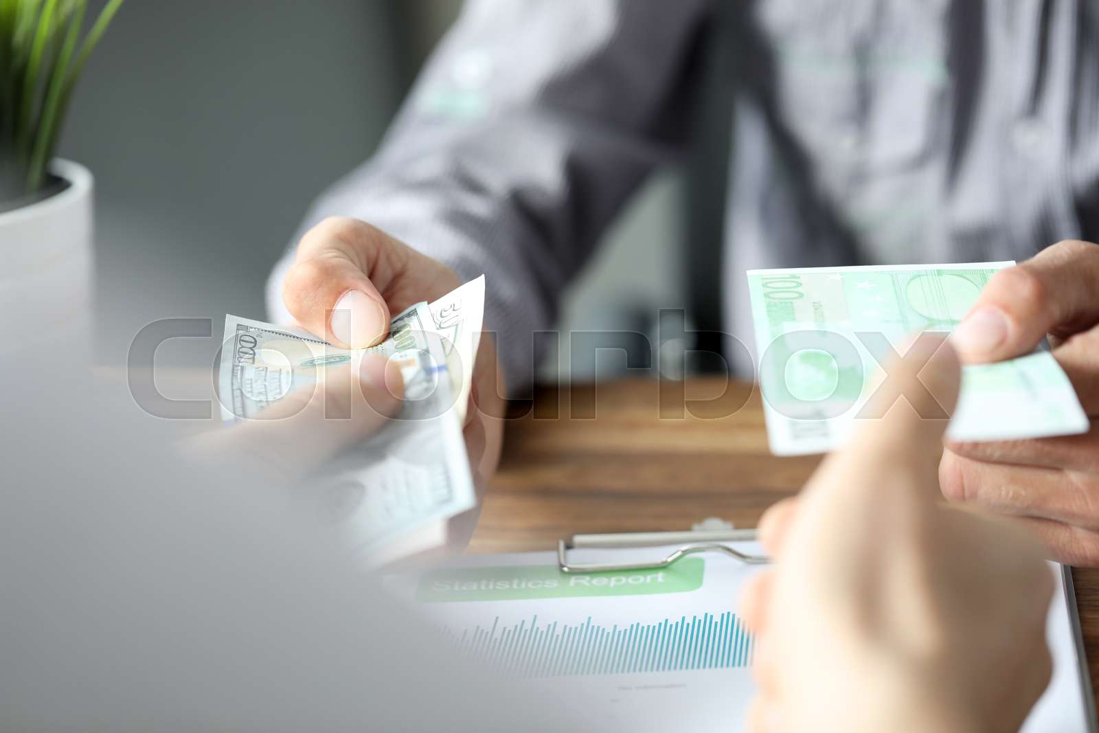 People exchanging money cash | Stock image | Colourbox