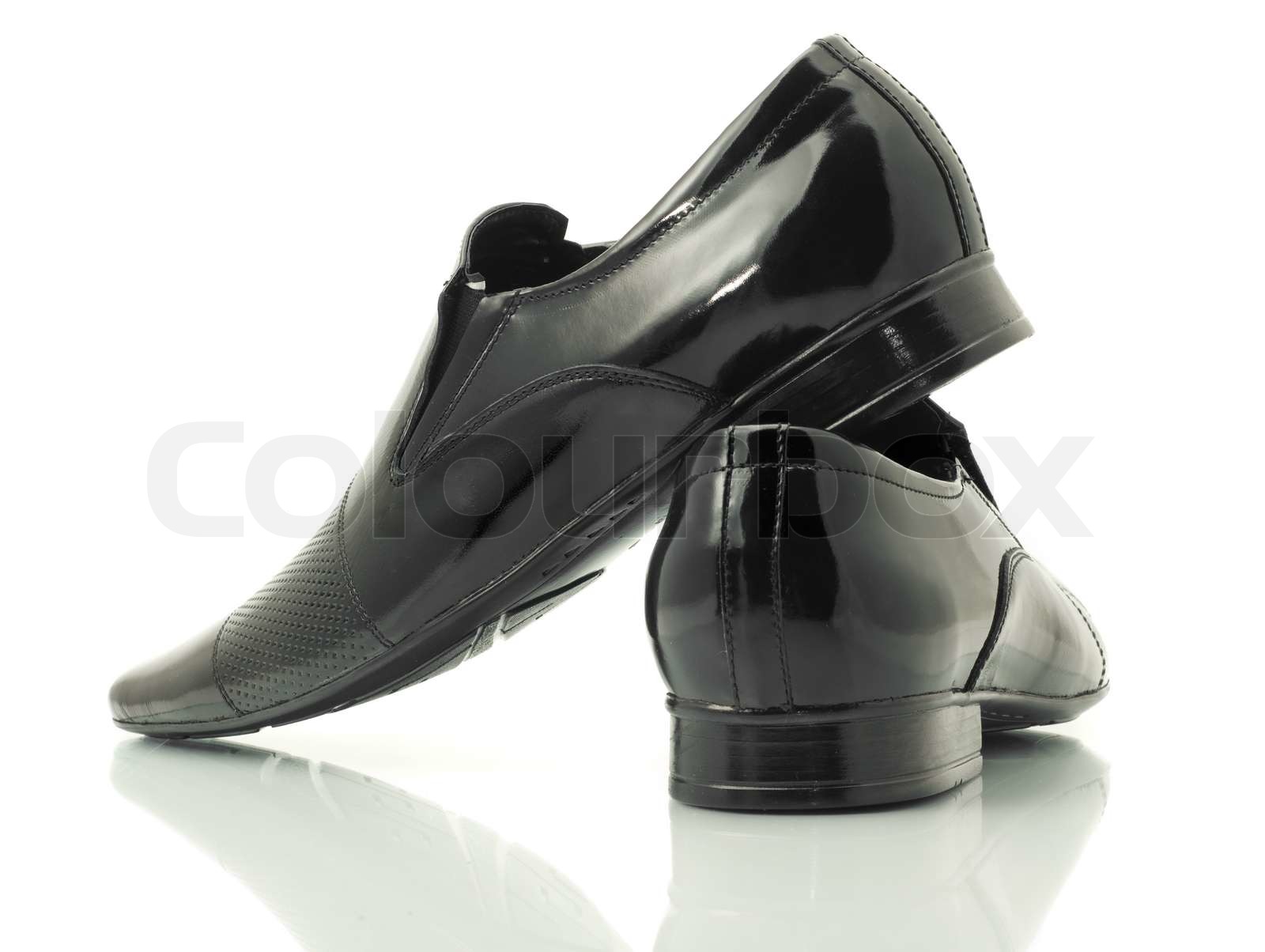 Side and back view of patent-leather shoes | Stock image | Colourbox