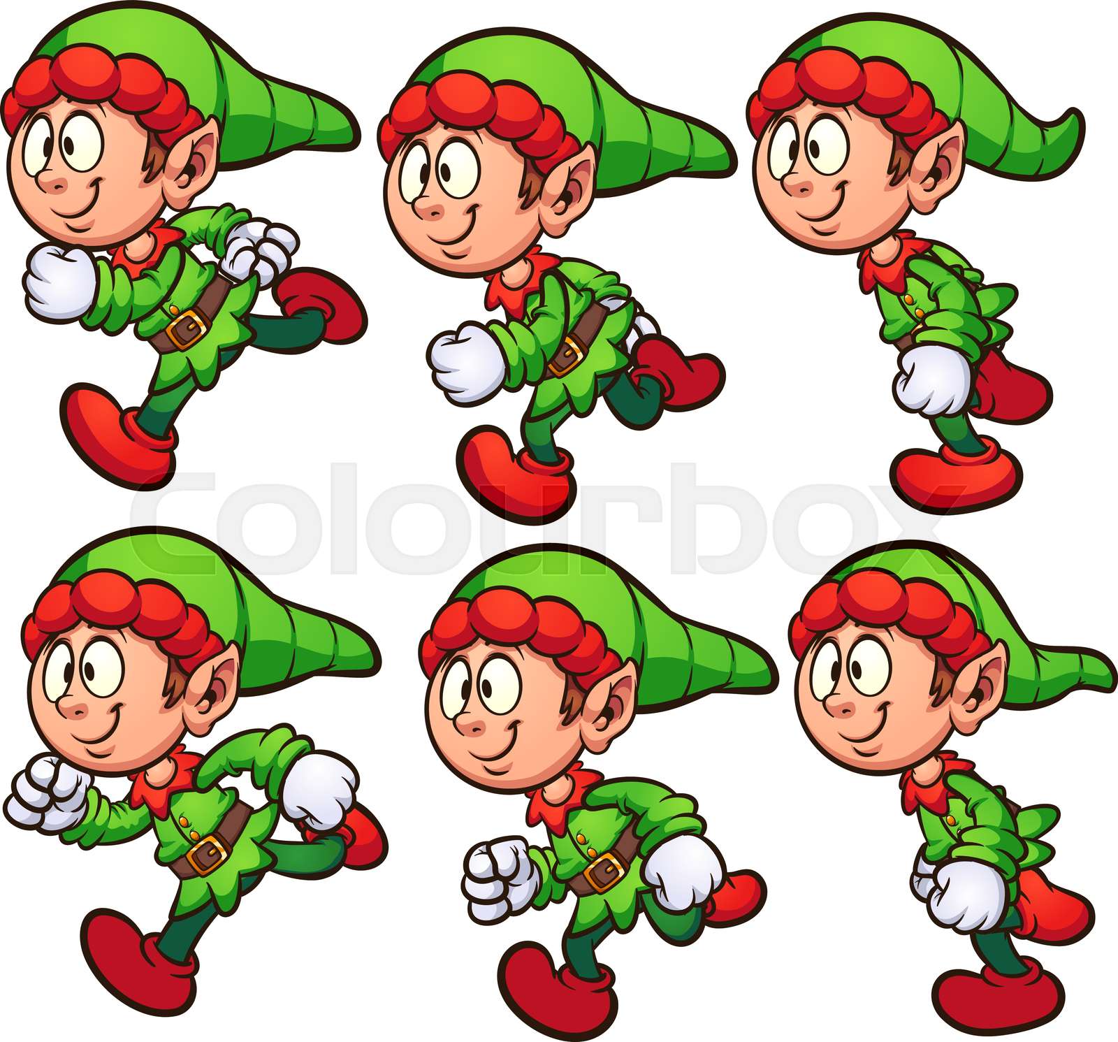 Running elf | Stock vector | Colourbox