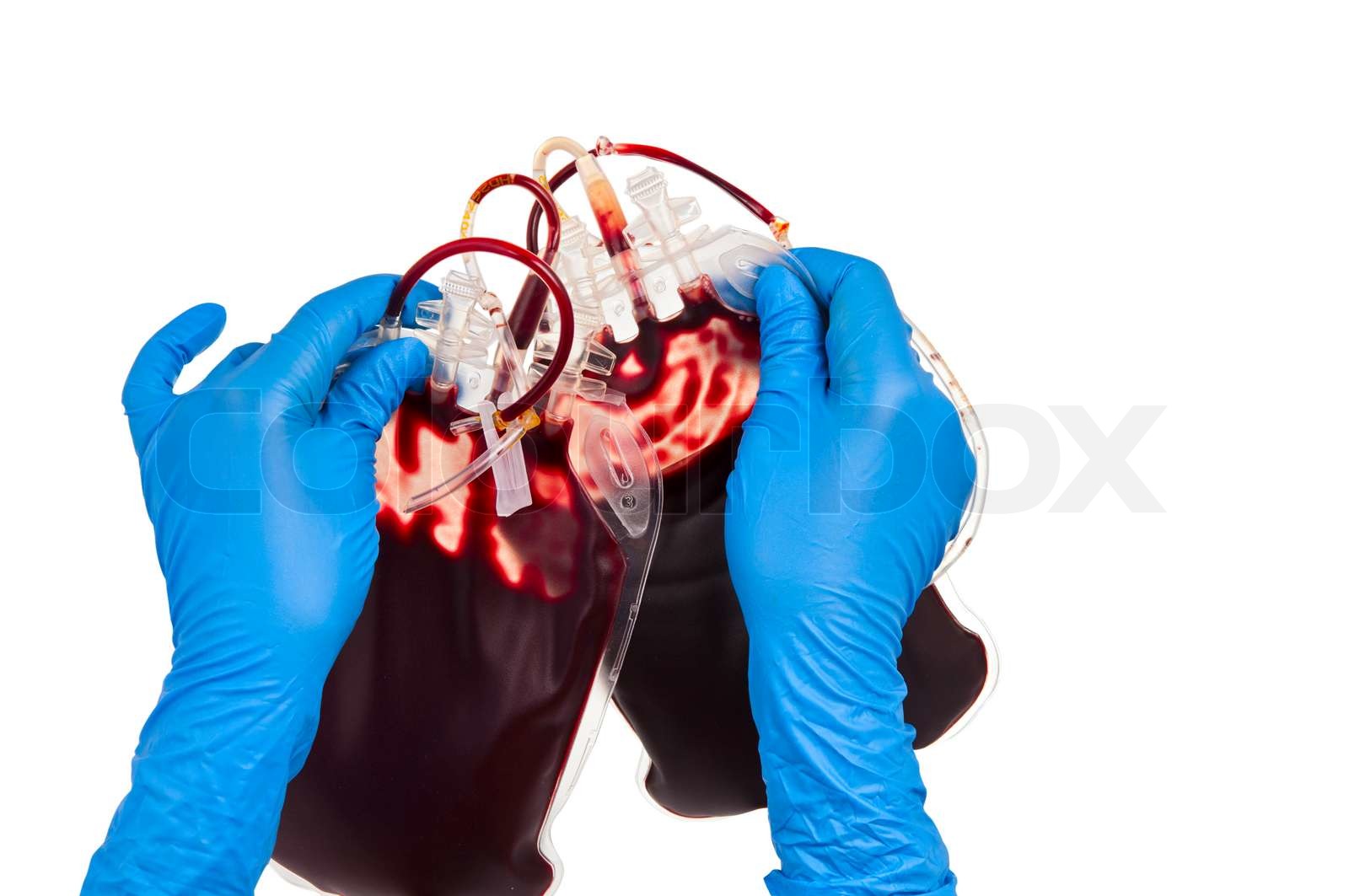 bag of blood in hand | Stock image | Colourbox