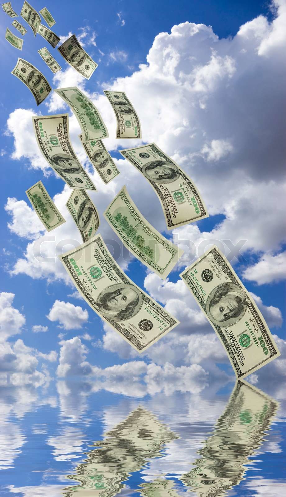 Falling money | Stock image | Colourbox