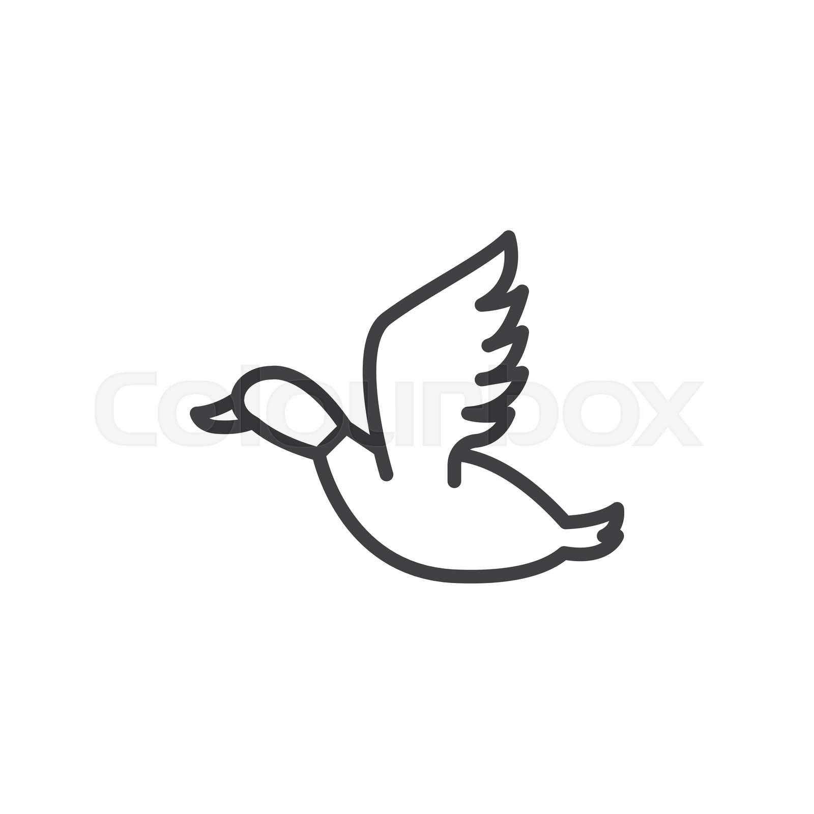 Flying Duck Outline
