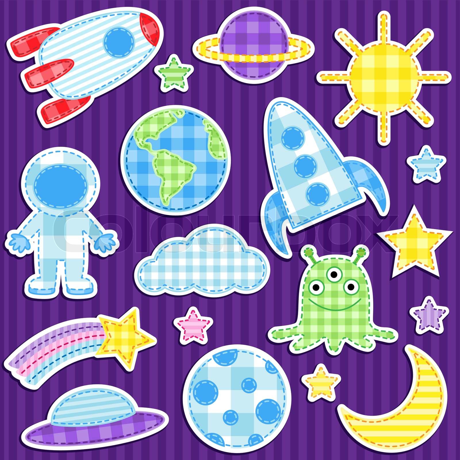 Space stickers | Stock vector | Colourbox