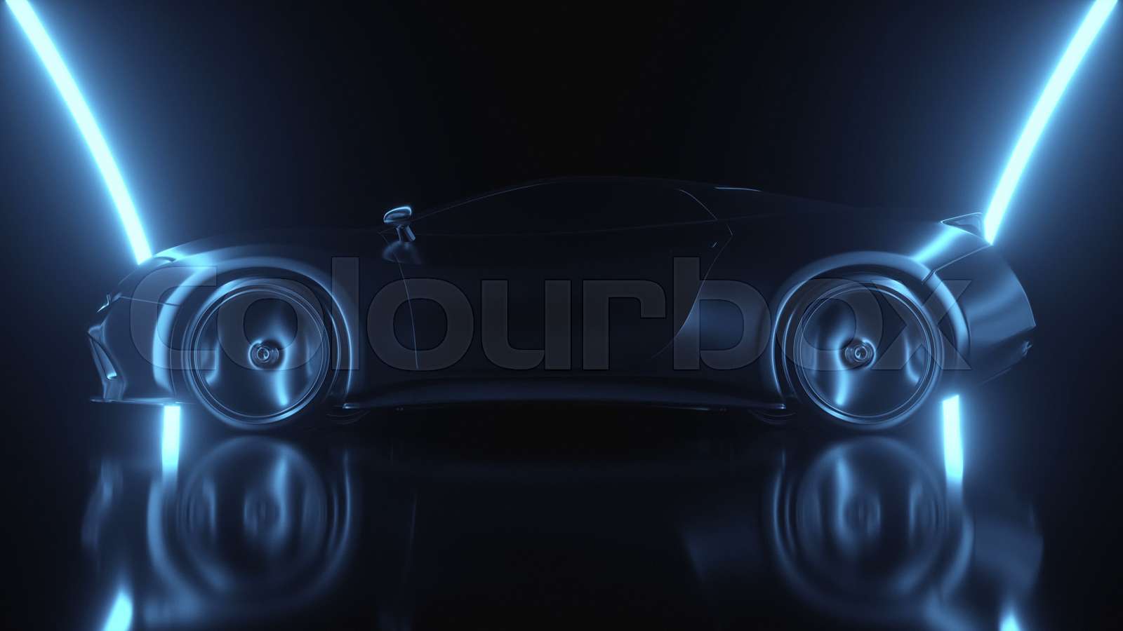 Aerodynamic Tunnel Prototype Sports Car Concept Seamless Looping ...