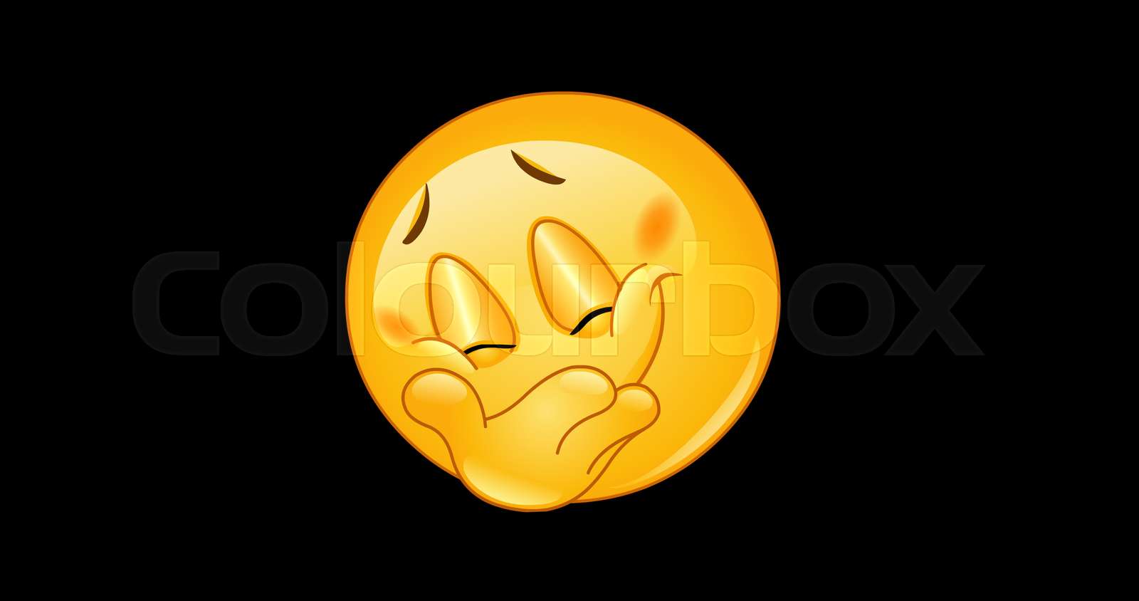 Hiding smile emoticon animation | Stock video | Colourbox