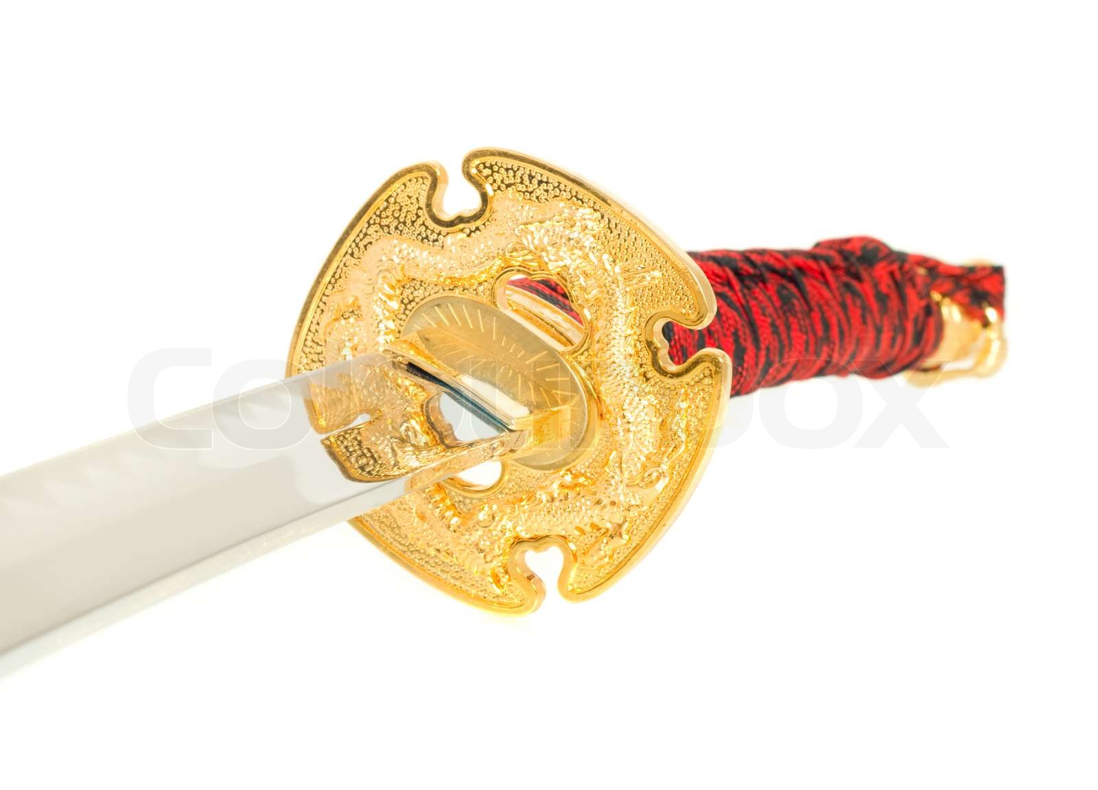 Closeup of katana sword handle and blade | Stock image | Colourbox