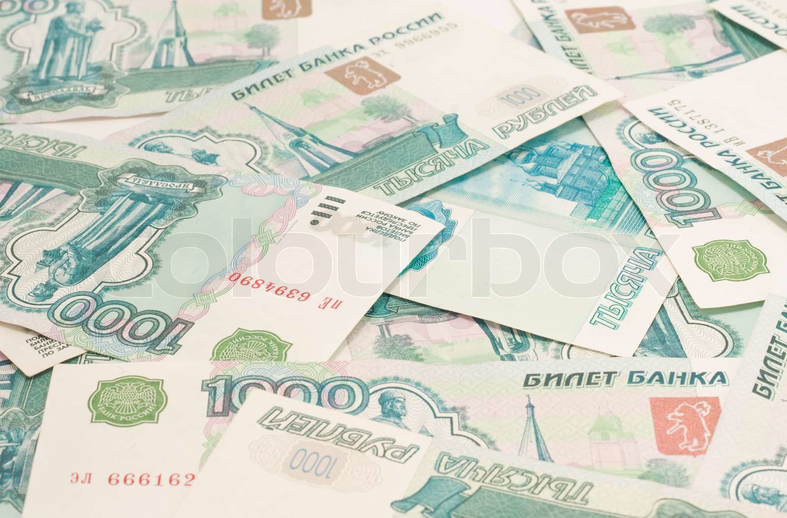 Nahaufnahme der russische Rubel | Stock Bild | Colourbox
