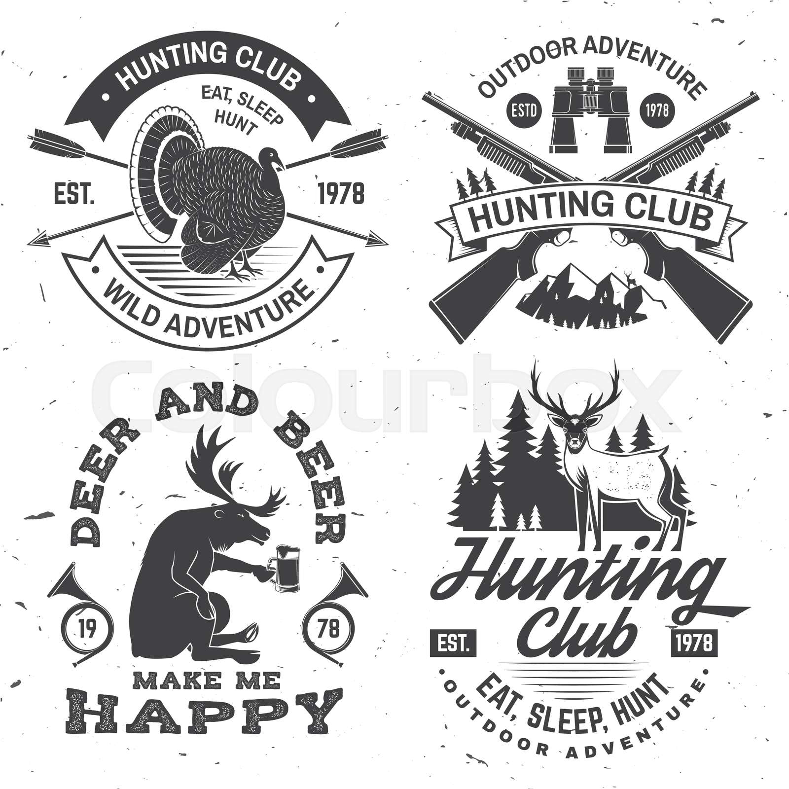 Set of Hunting club badge. Vector Concept for shirt, label, print ...