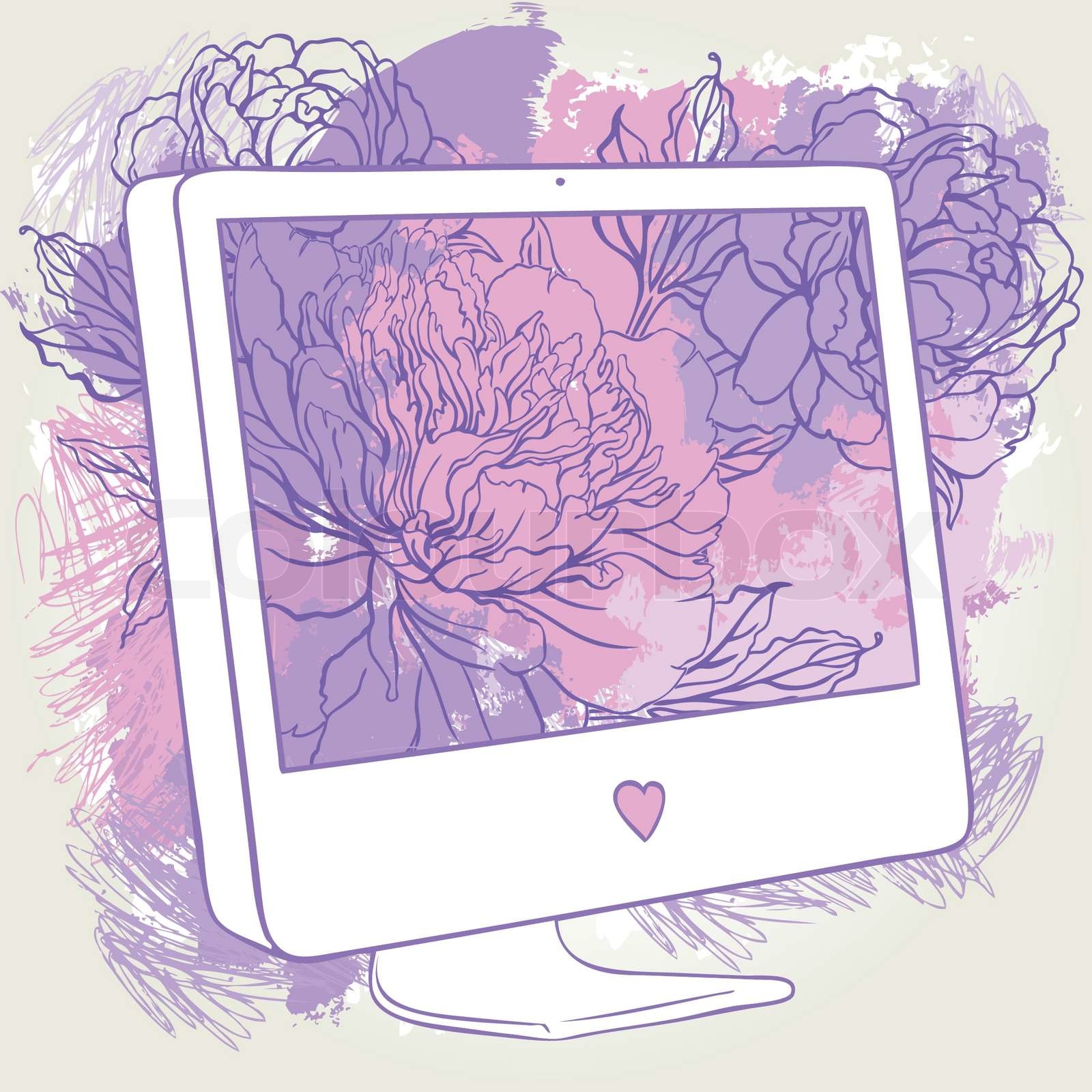 handgezeichnete Computer DisplaySketchy | Stock-Vektor | Colourbox