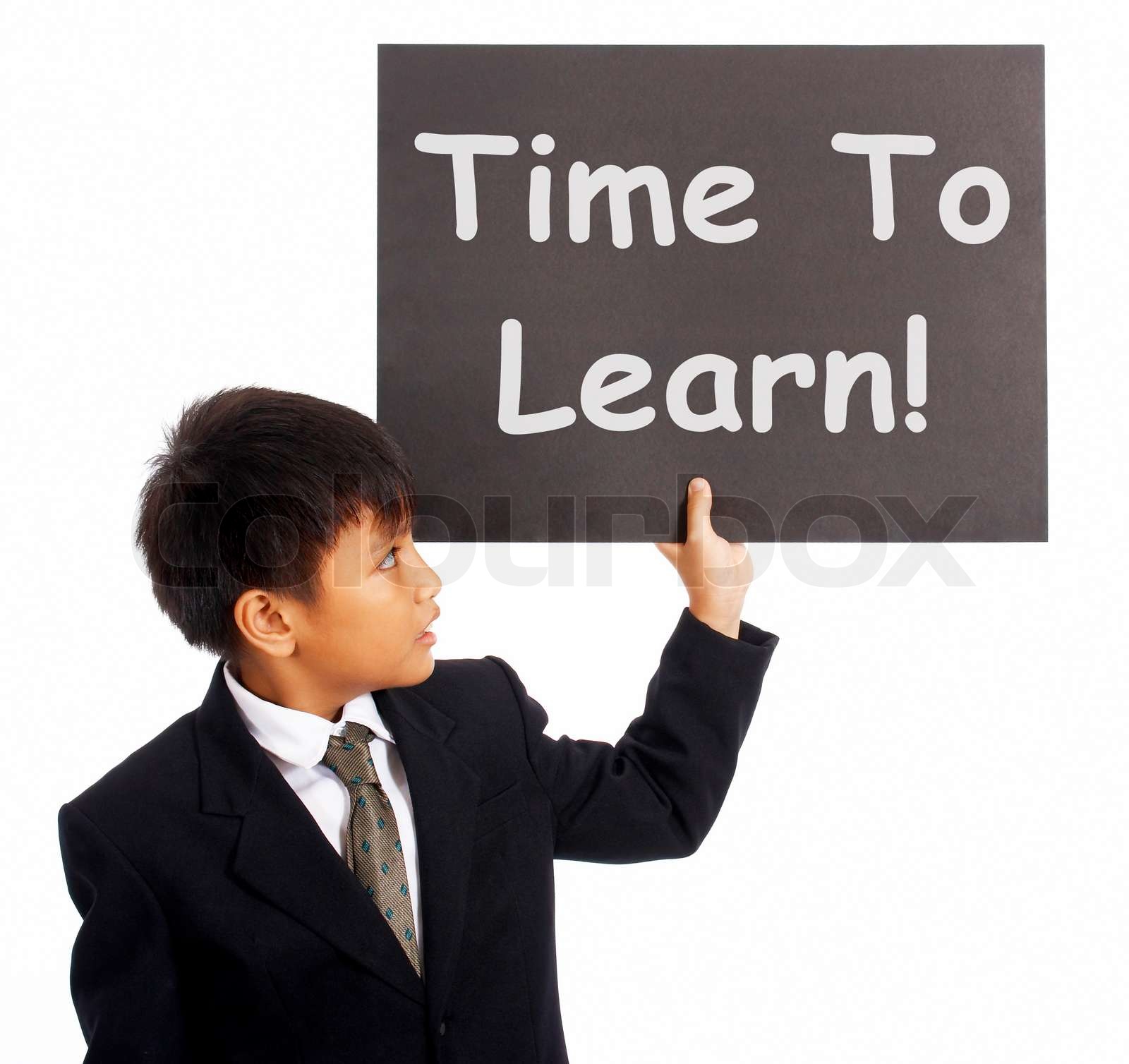 Time To Learn Sign Shows Learning Or Studying Now | Stock image | Colourbox