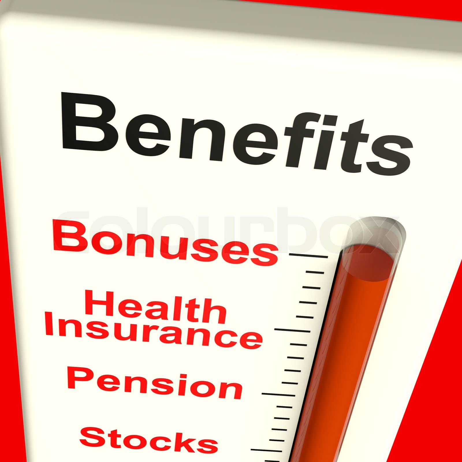 Benefits Meter Showing Bonus Perks Or Rewards | Stock image | Colourbox