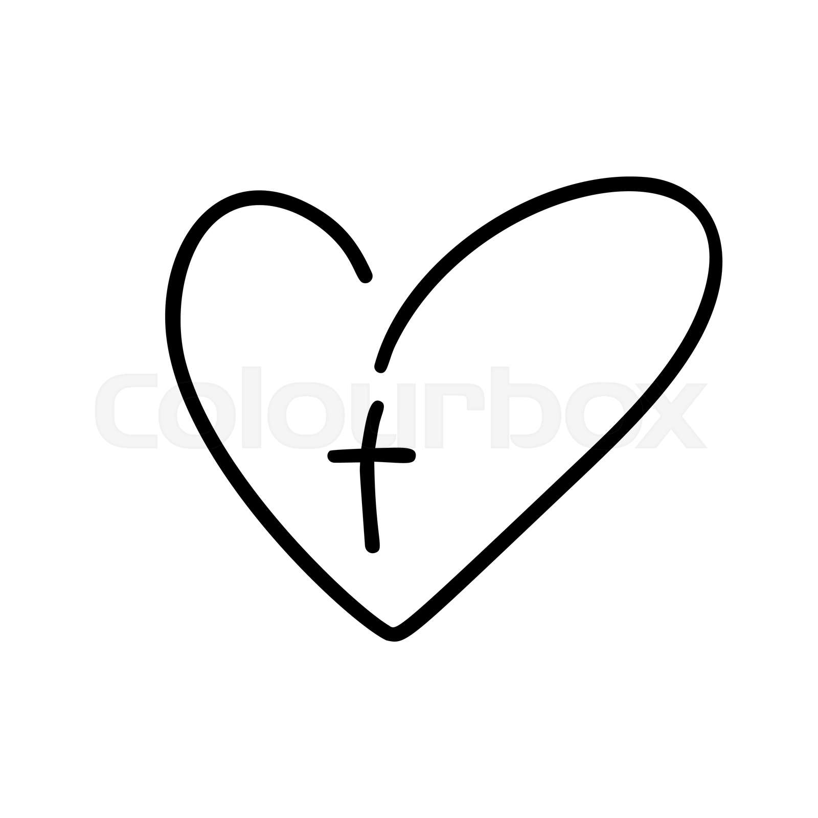Vector Christian logo Heart with Cross on a White Background. Isolated ...
