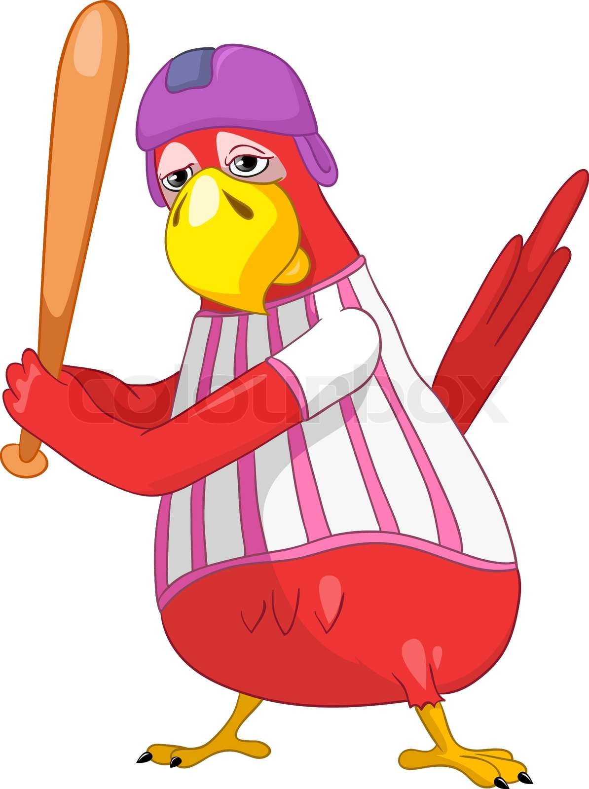 Funny Parrot Baseball | Stock vector | Colourbox