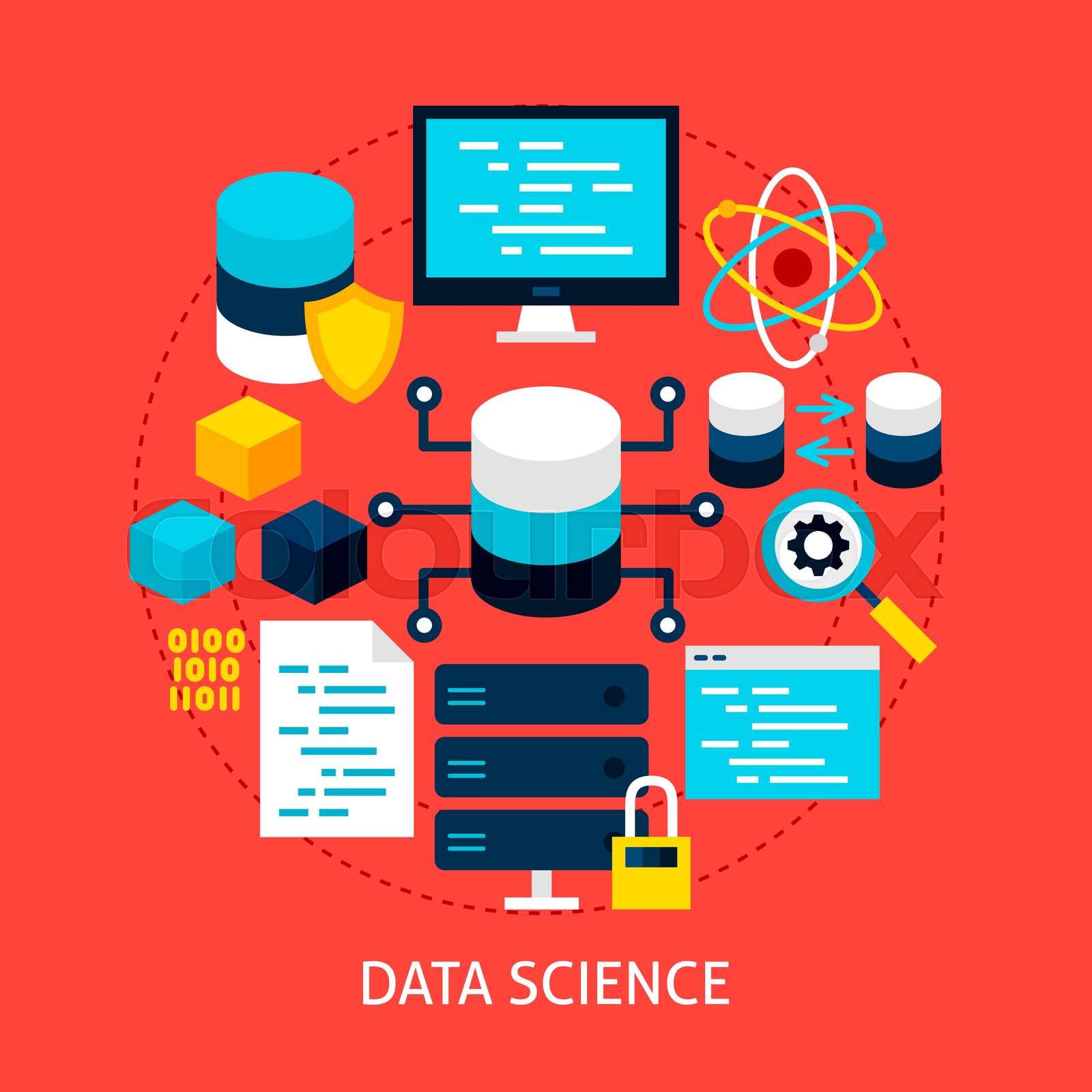 Data Science Flat Concept | Stock vector | Colourbox