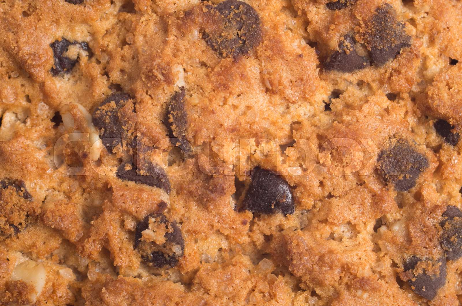 Chocolate chip cookies texture background. | Stock image | Colourbox