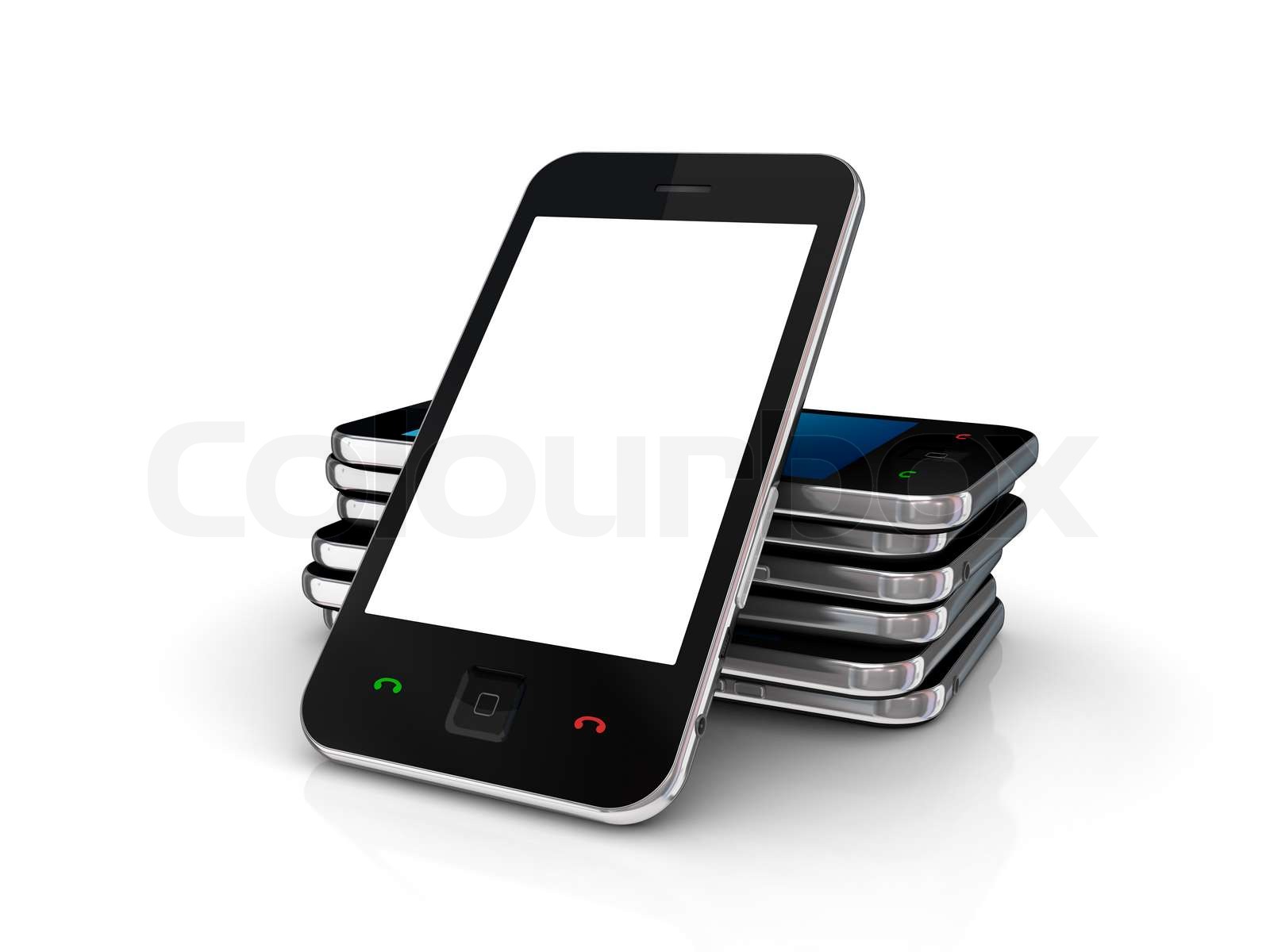 Modern mobile phones with touchscreen | Stock image | Colourbox