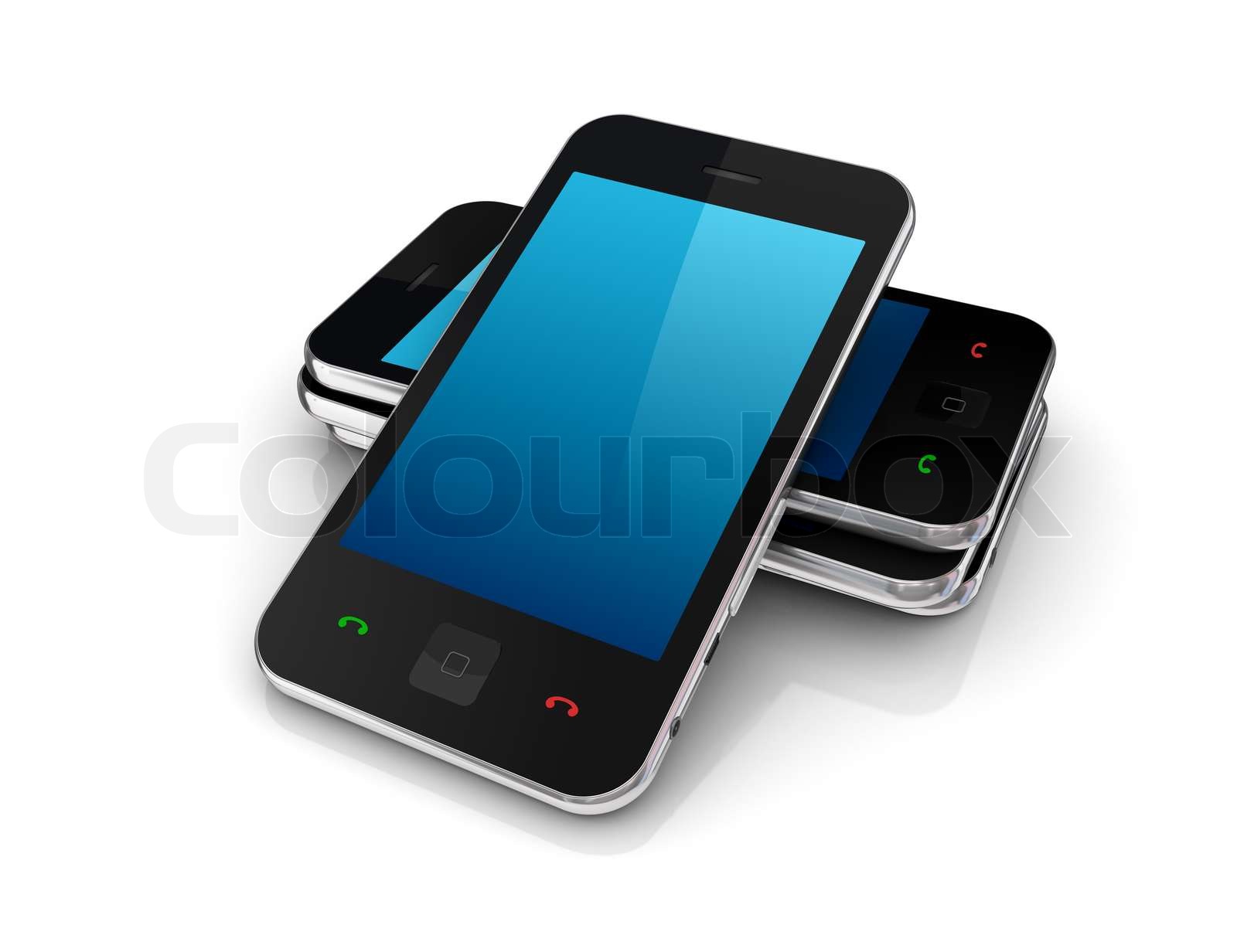 Modern mobile phones with touchscreen | Stock image | Colourbox