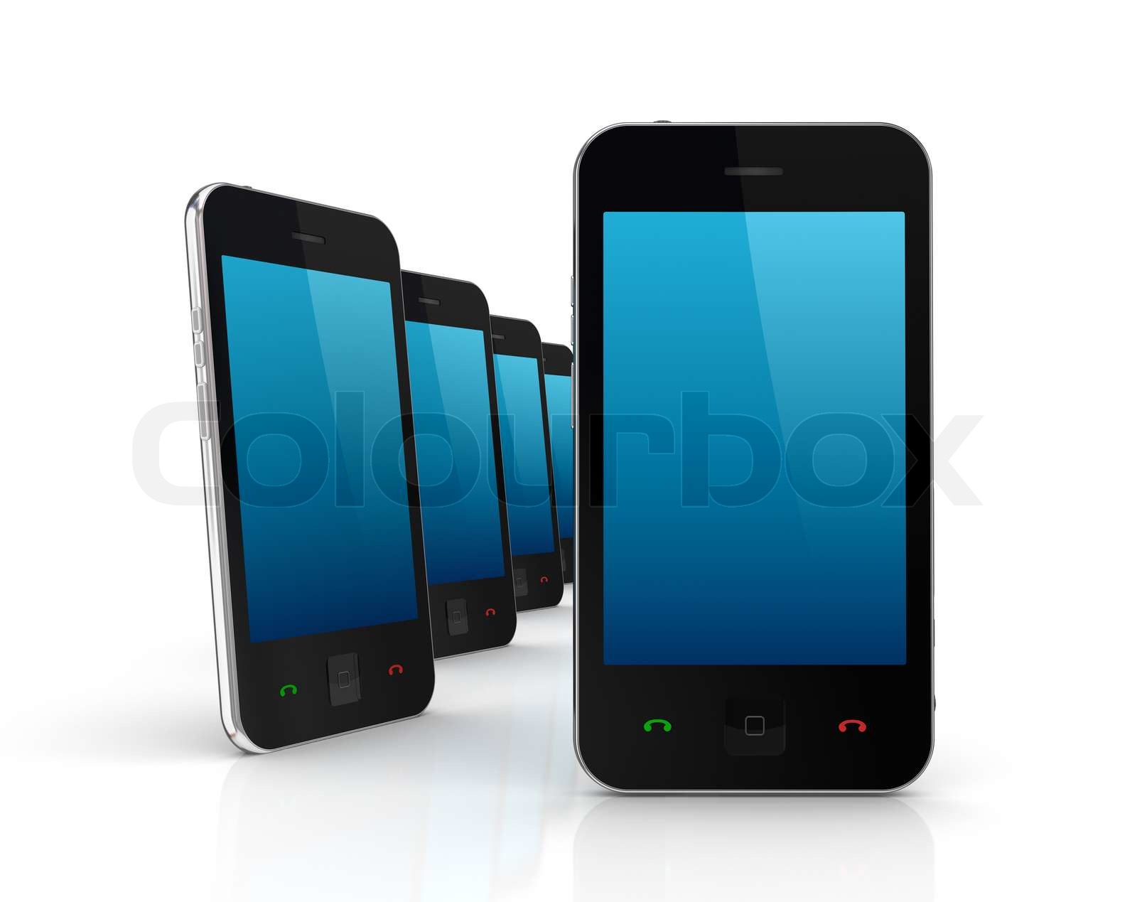 Modern mobile phones with touchscreen | Stock image | Colourbox