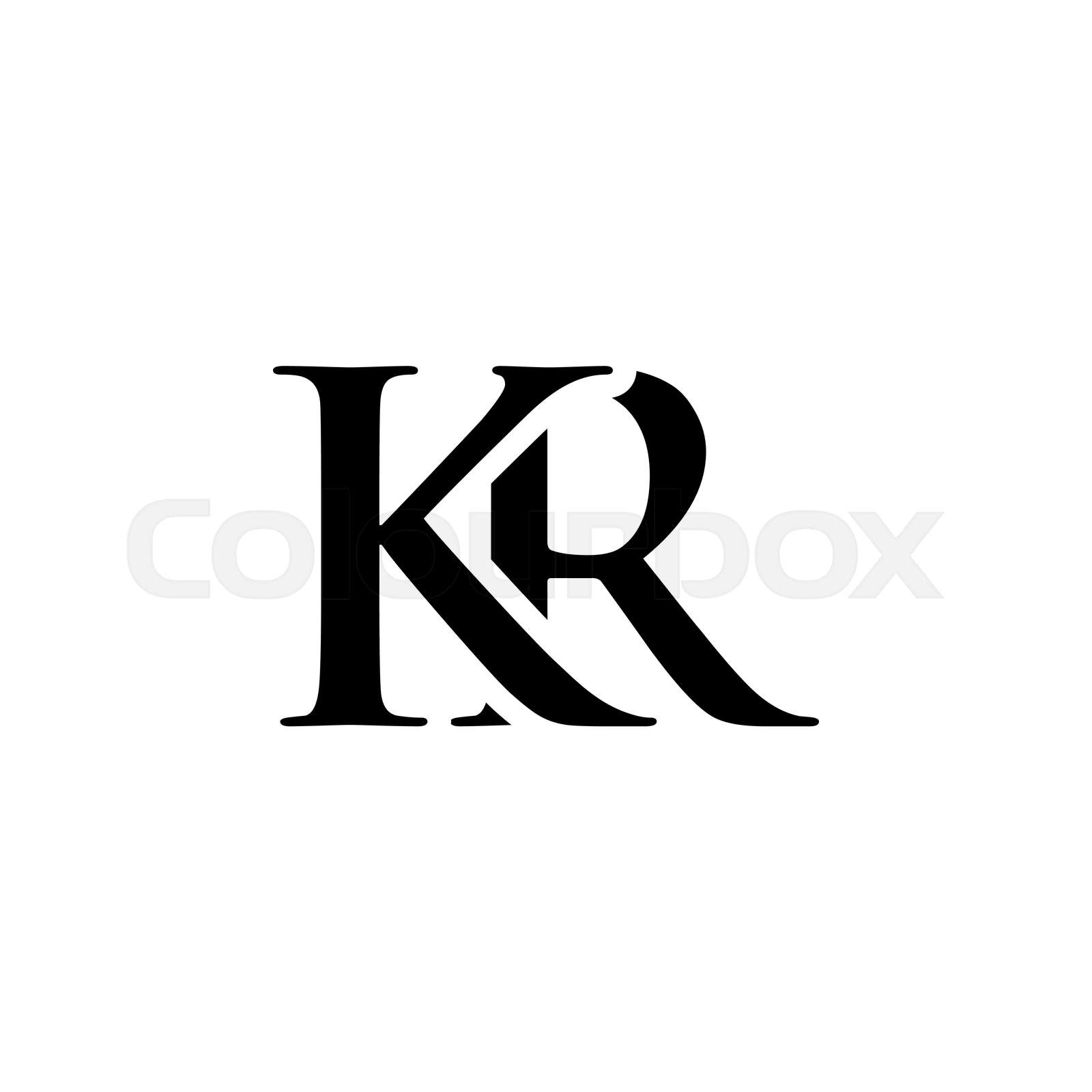 Initial kr alphabet logo design template vector | Stock vector | Colourbox