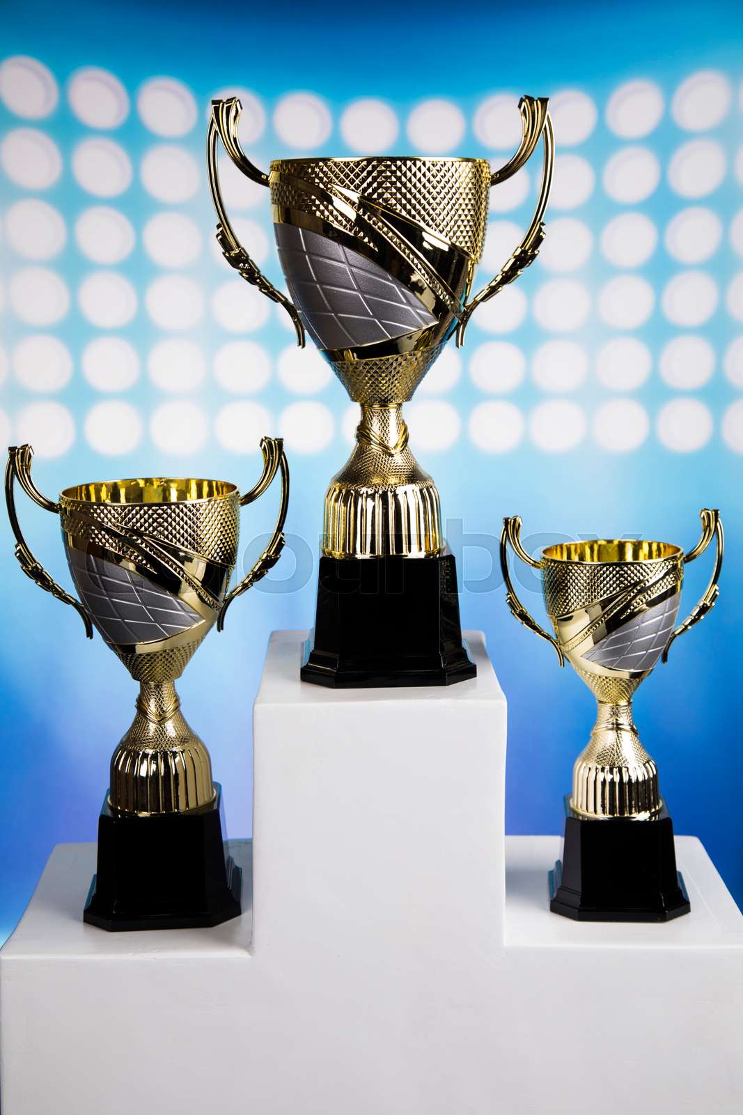 Podium, Winner trophy, Sport equipment and balls | Stock image | Colourbox