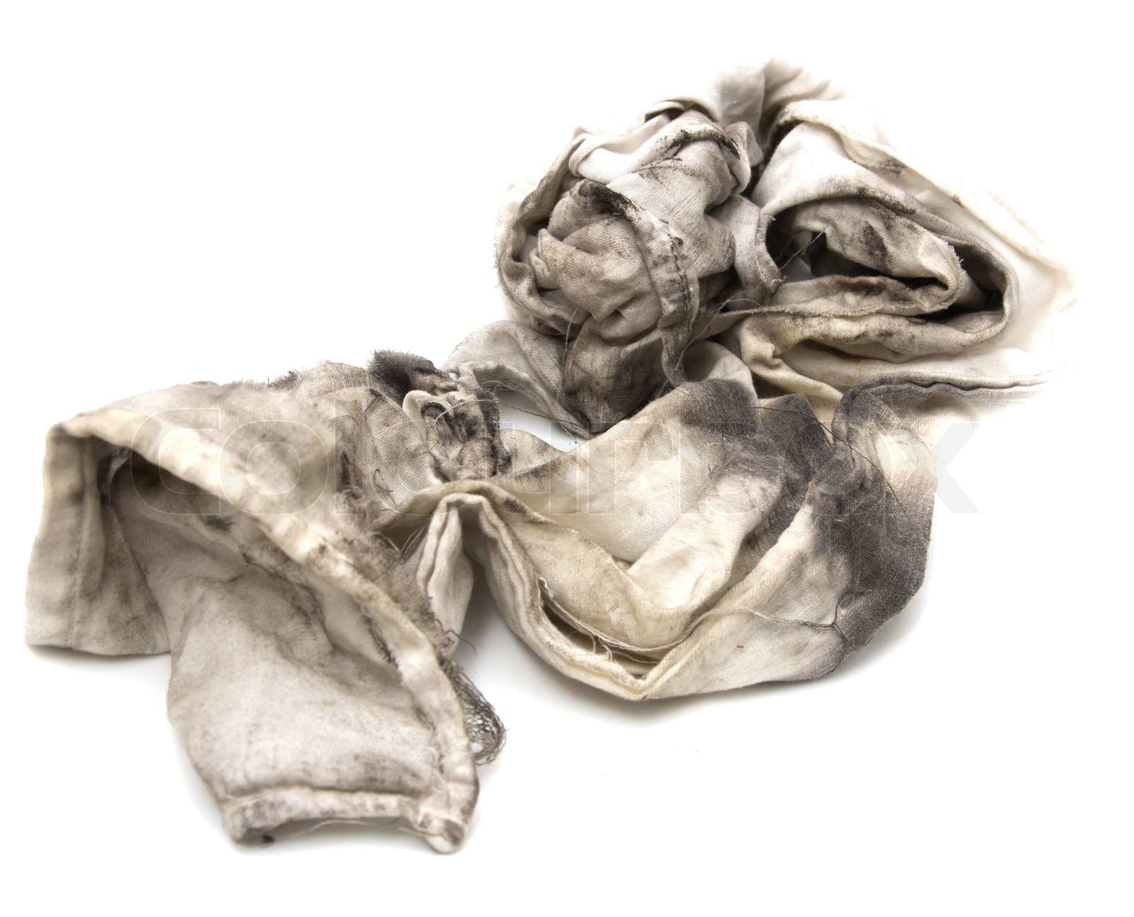 dirty rag on a white background | Stock image | Colourbox