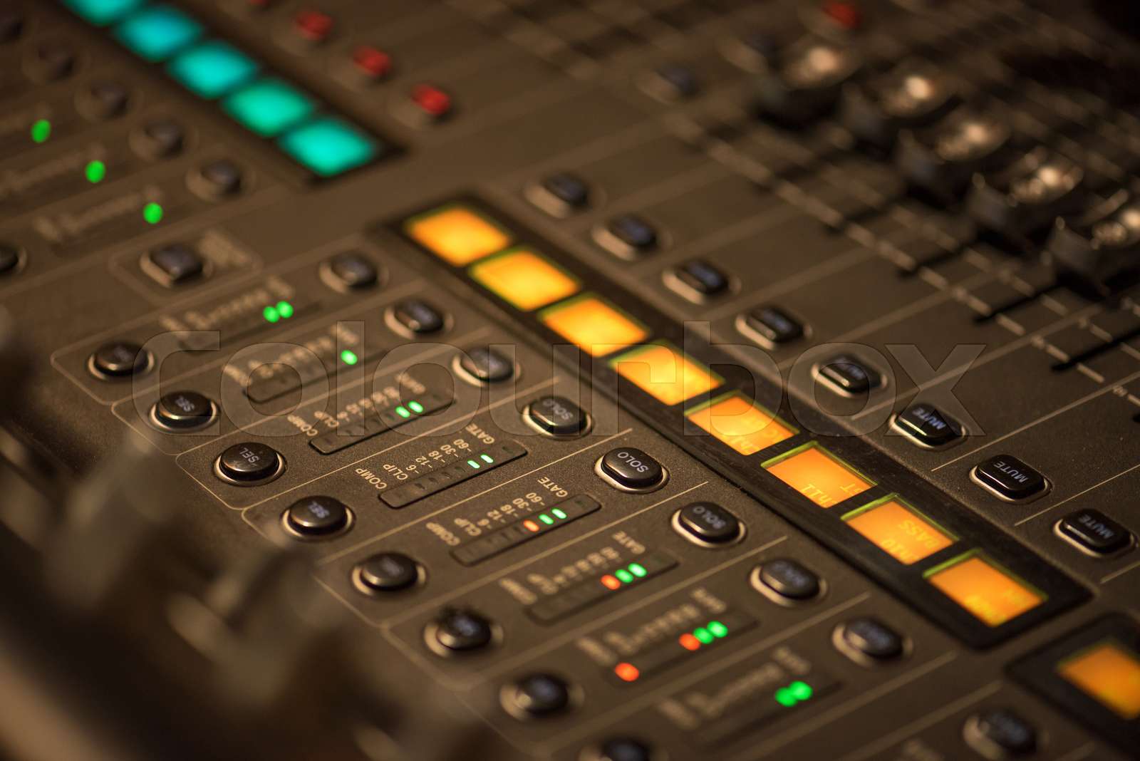 Stage controller with sliders. | Stock image | Colourbox