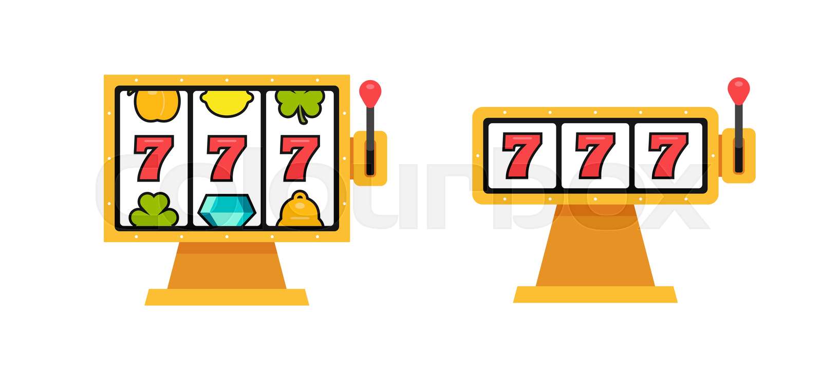 Set of 777 Slot Machine. Casino vegas game | Stock vector | Colourbox