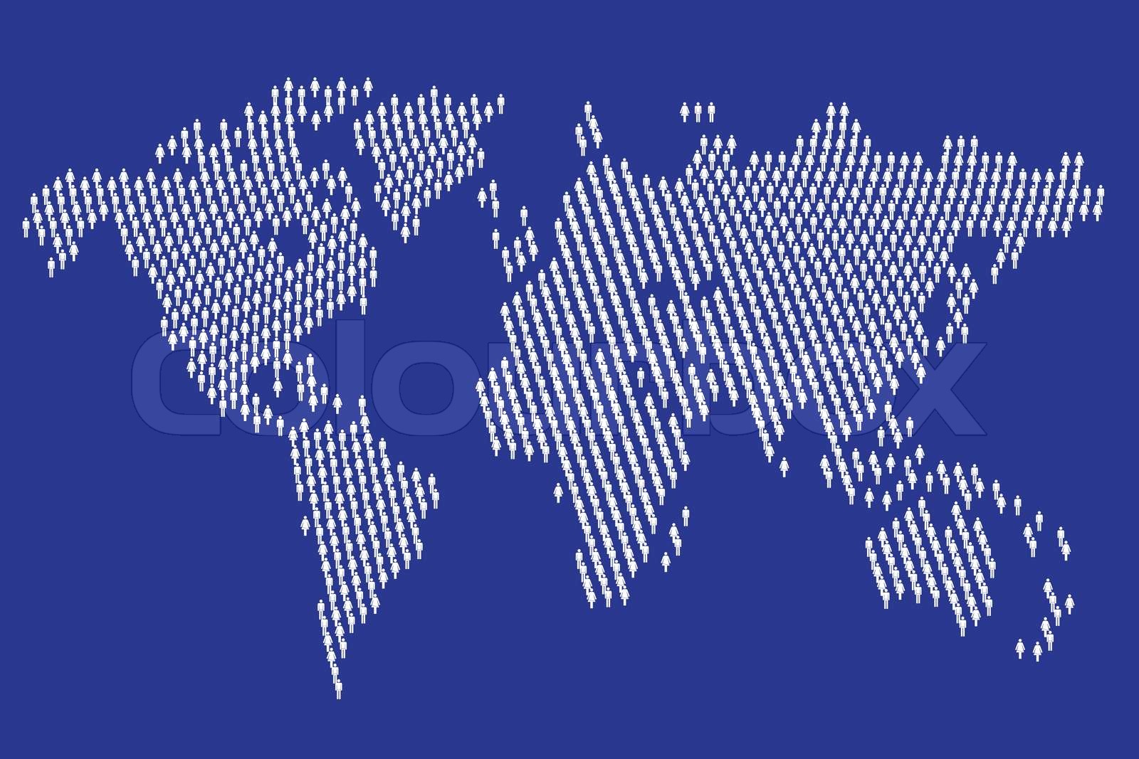 world map from male and female symbols | Stock vector | Colourbox