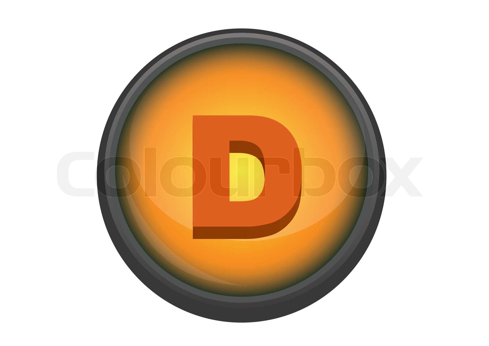 Letter D on a golden button | Stock vector | Colourbox