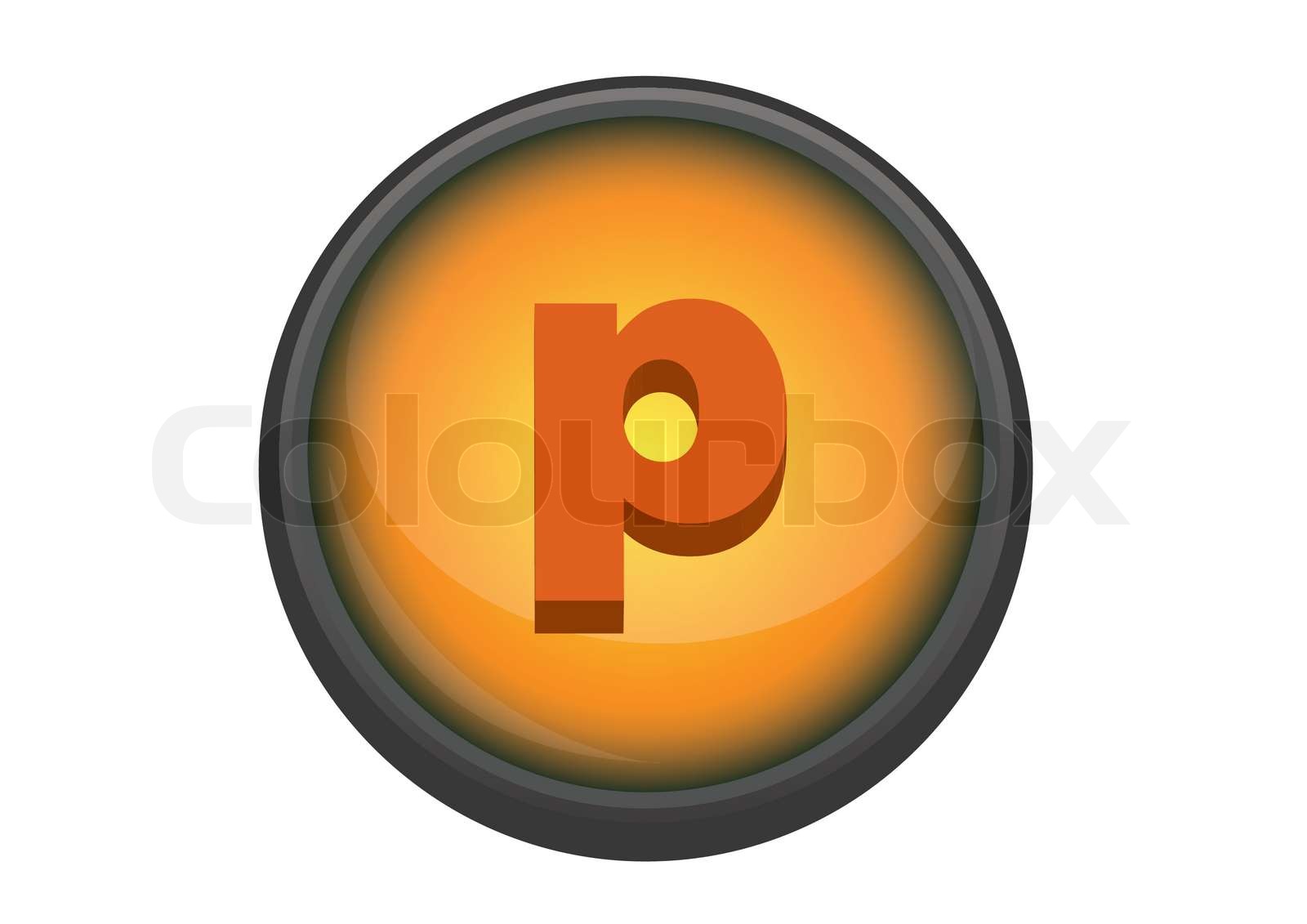 Letter P on a golden button | Stock vector | Colourbox