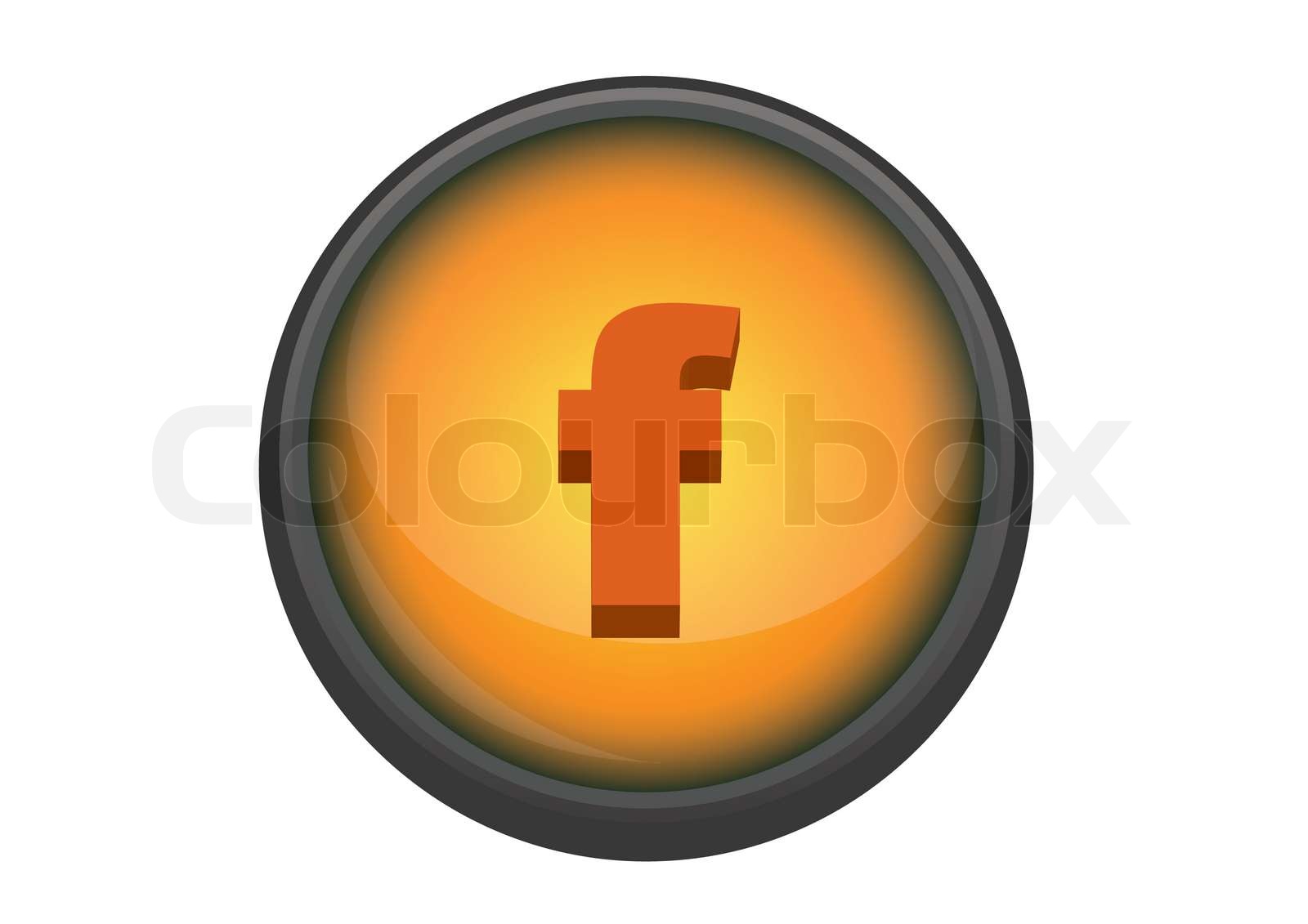 Letter F on a golden button | Stock vector | Colourbox