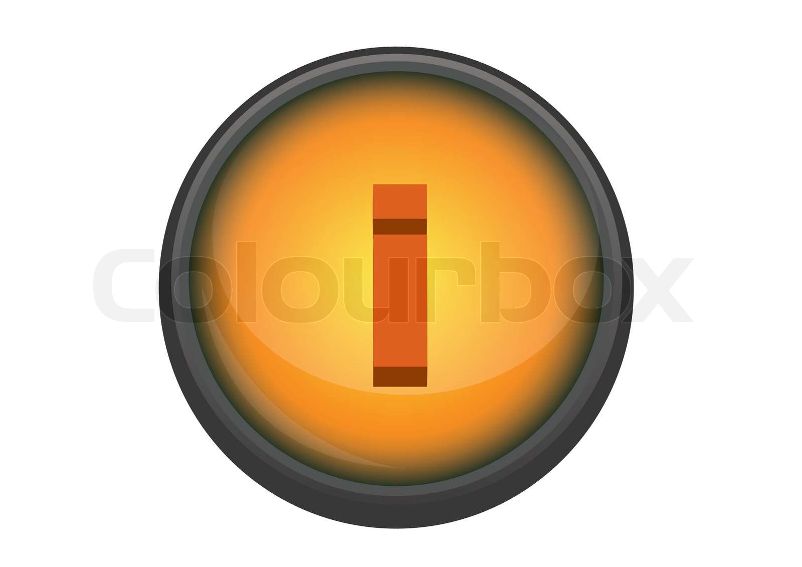 Letter i on a golden button | Stock vector | Colourbox