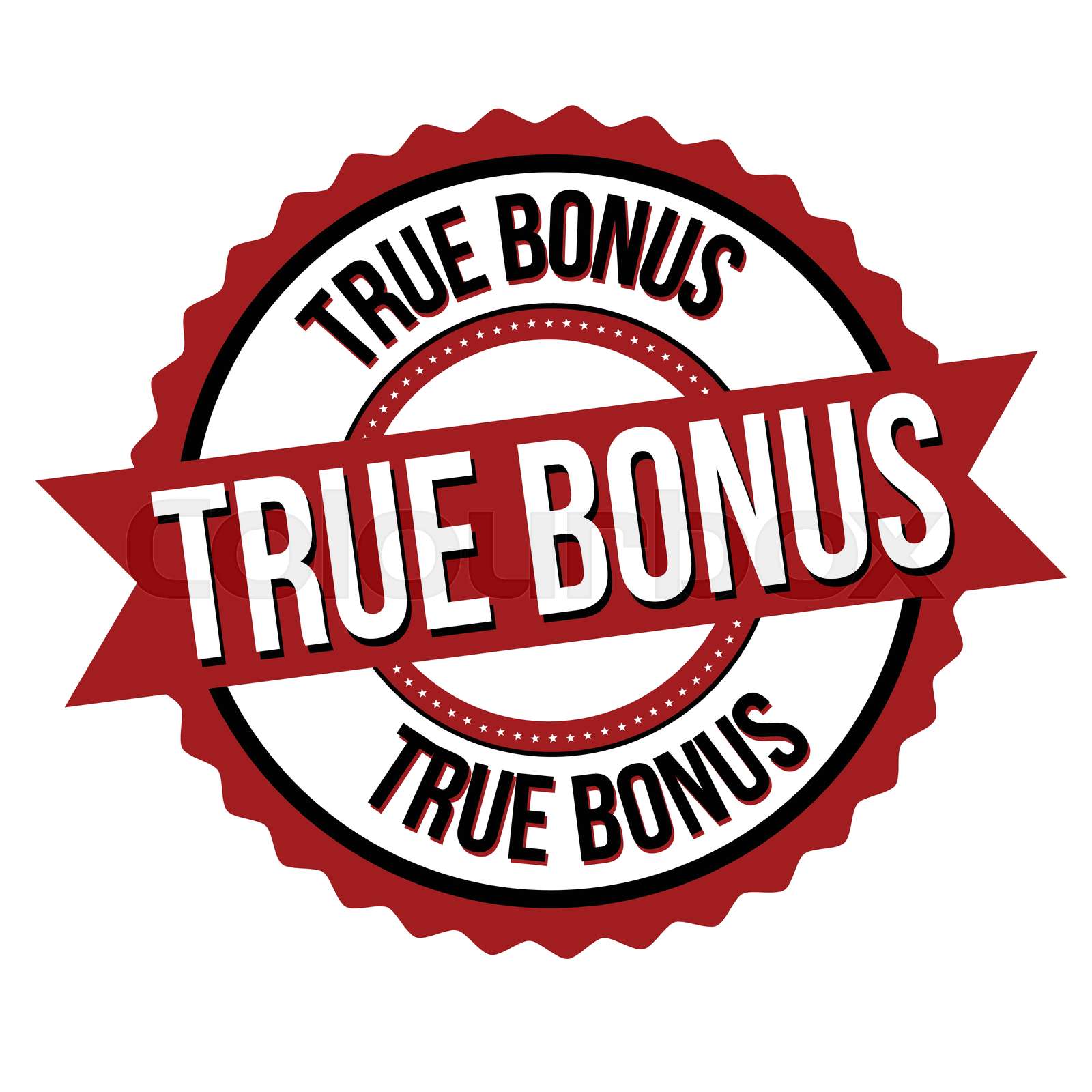 True bonus label or sticker | Stock vector | Colourbox