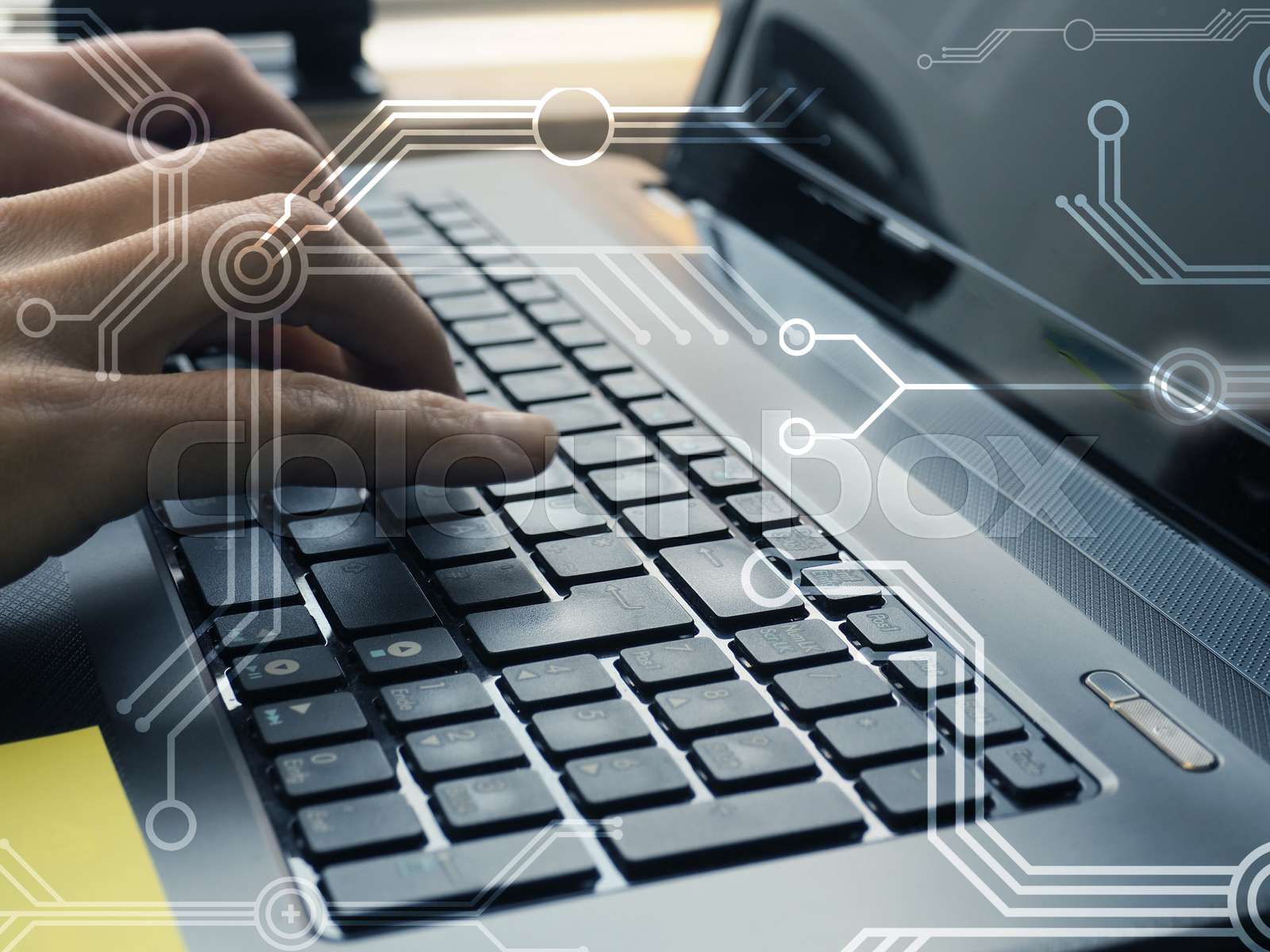 Hands on a laptop | Stock image | Colourbox